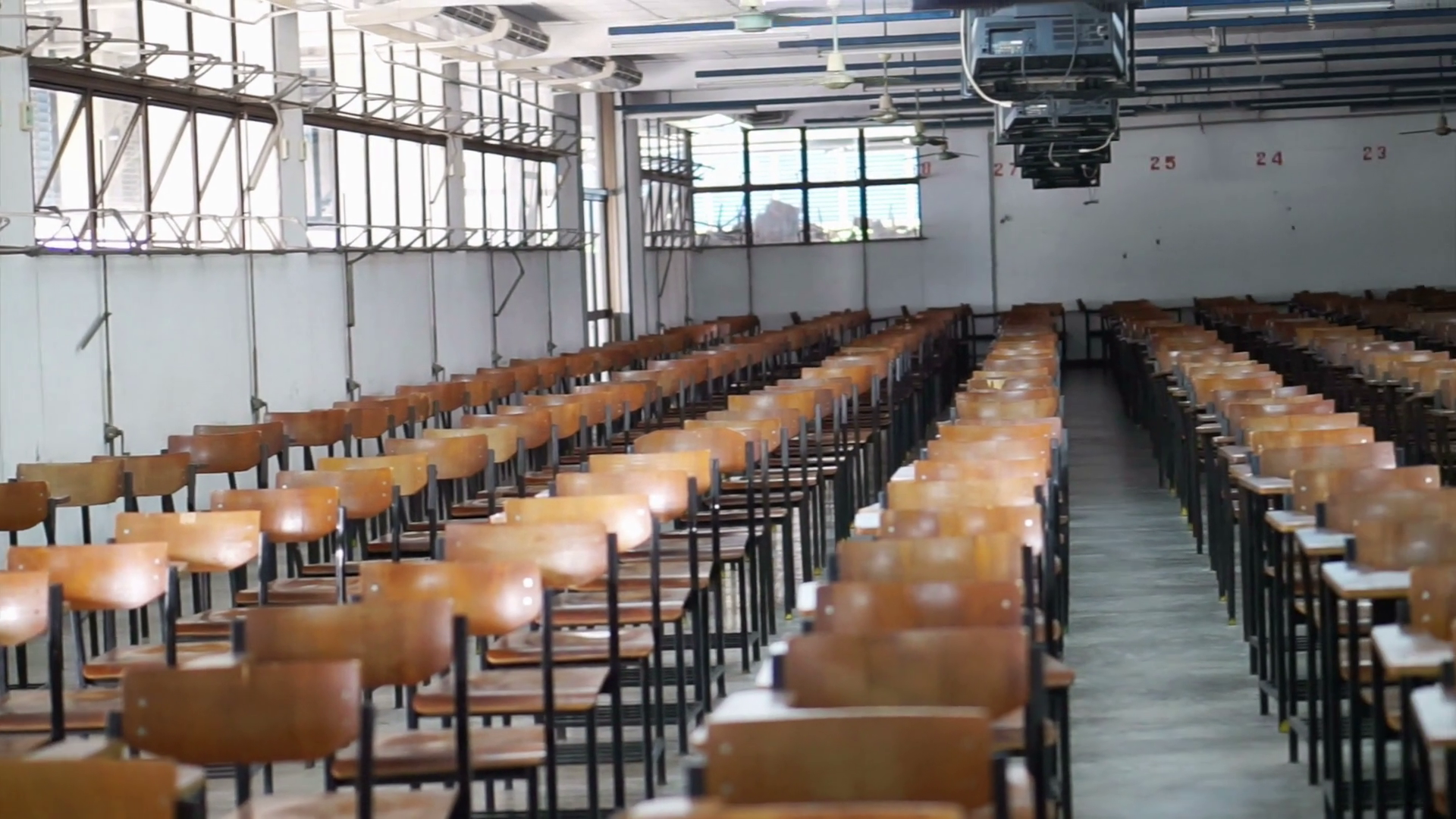 video of empty test exam room. Abstract education and competition Stock ...