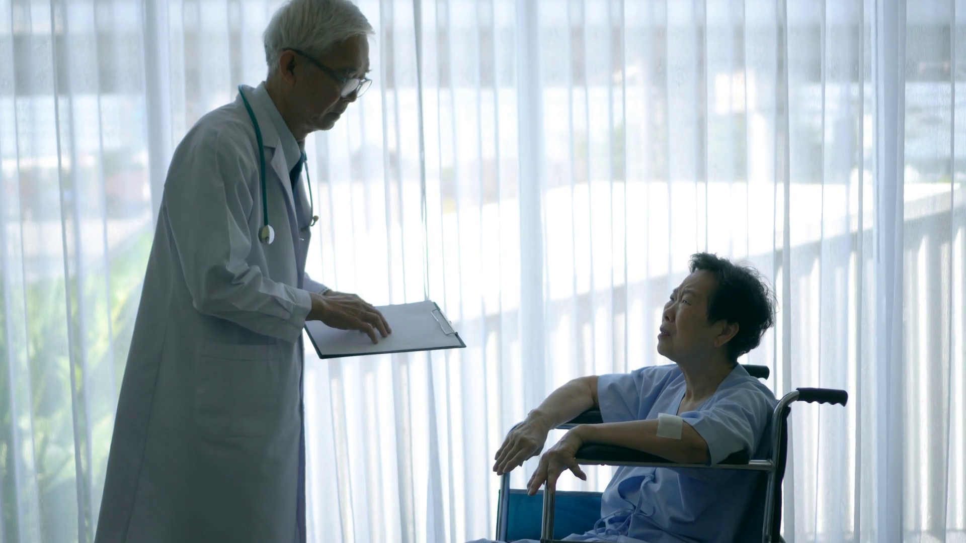 Aging Society Elderly Senior Doctor Talking Stock Footage SBV-347634468 ...