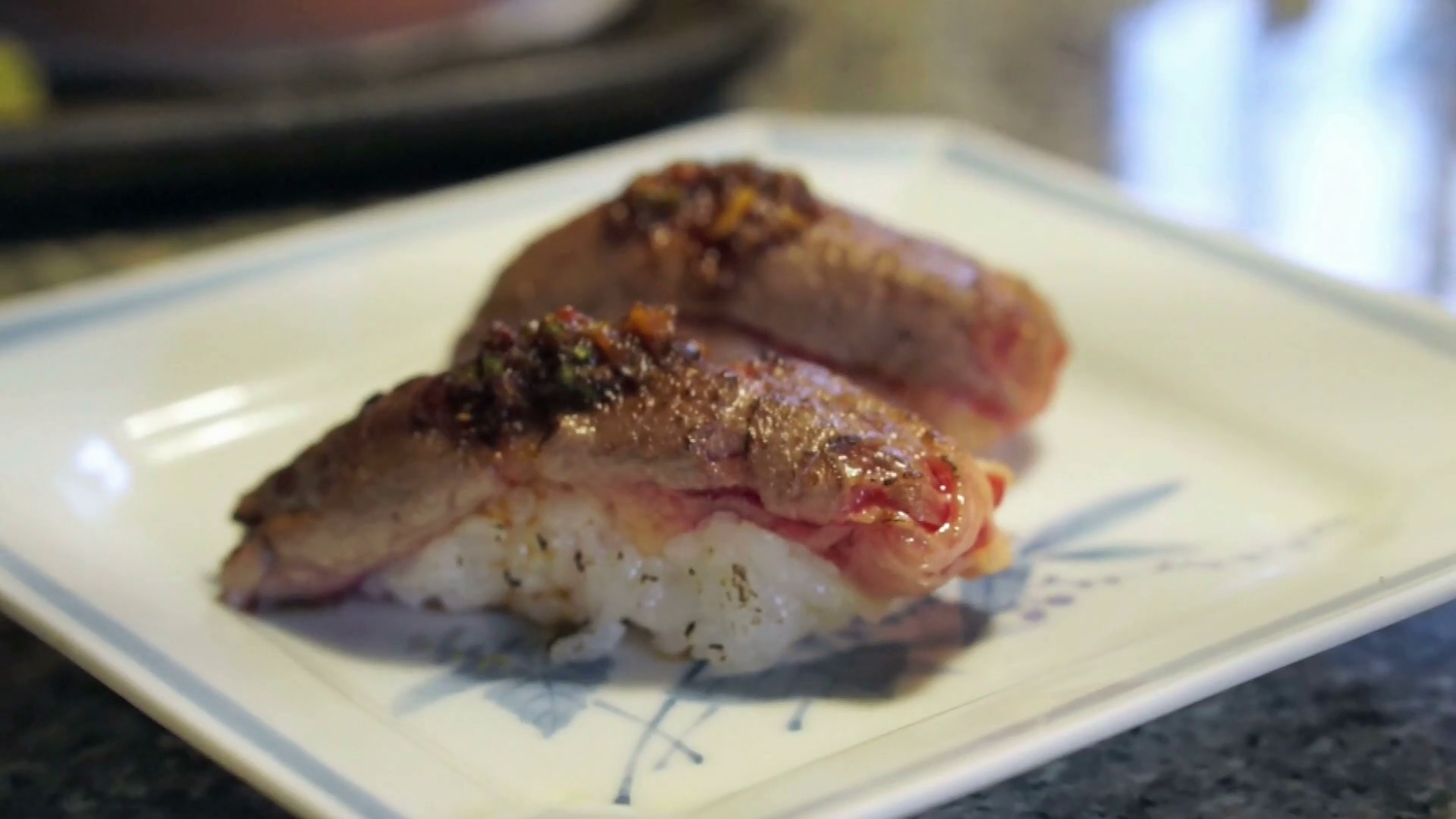 Wagyu Beef Slice Seared Aburi Guy Sushi Stock Footage SBV-304698120 ...