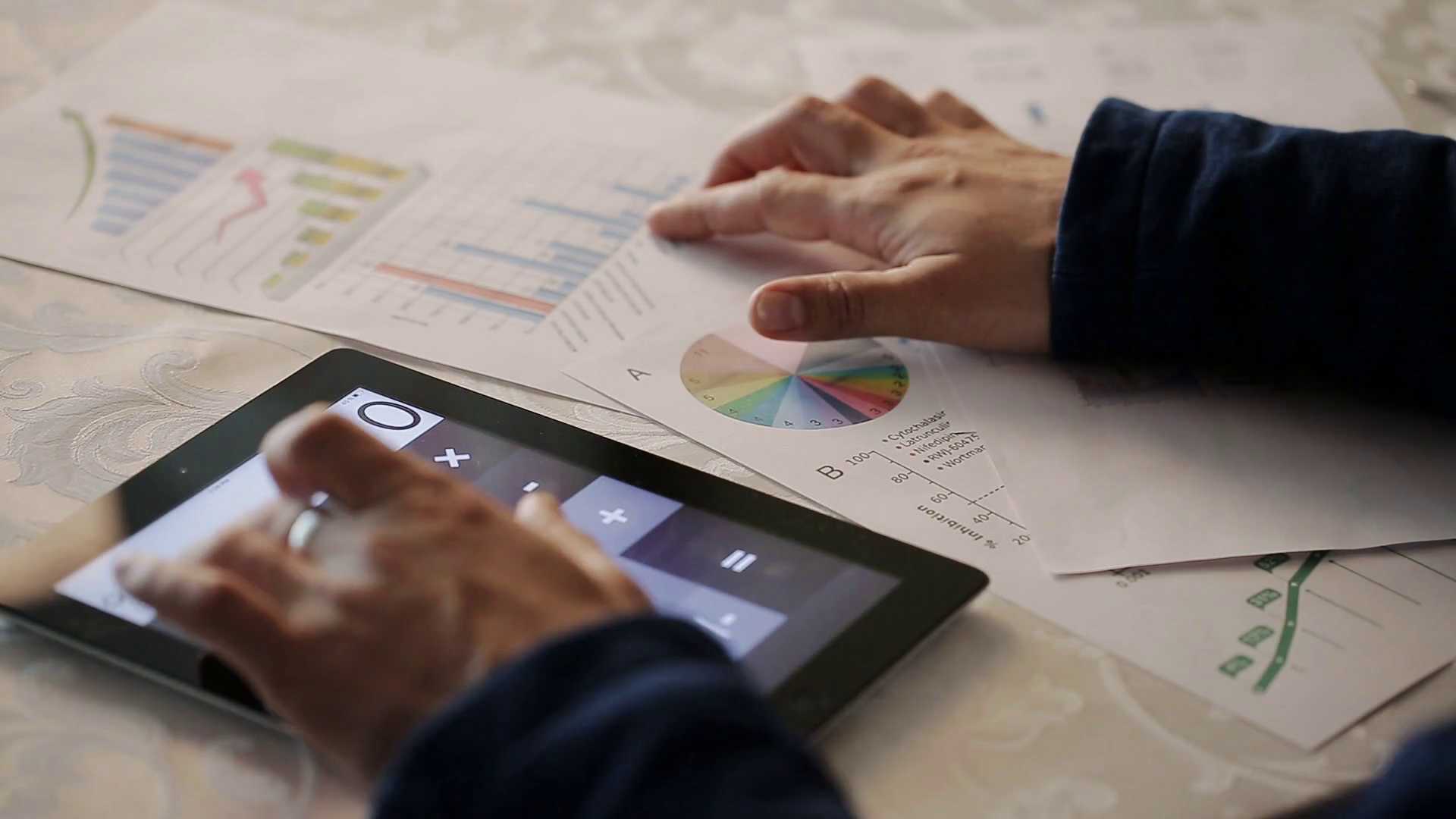 Businessman With Tablet Computer Calculating Stock Footage SBV ...