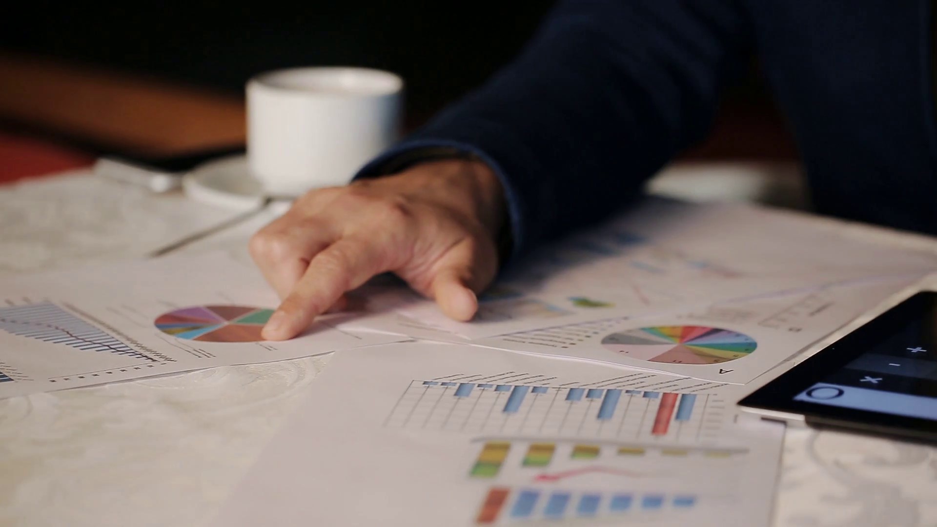 Busy Financial Adviser Working Whis Graphics Stock Footage SBV ...