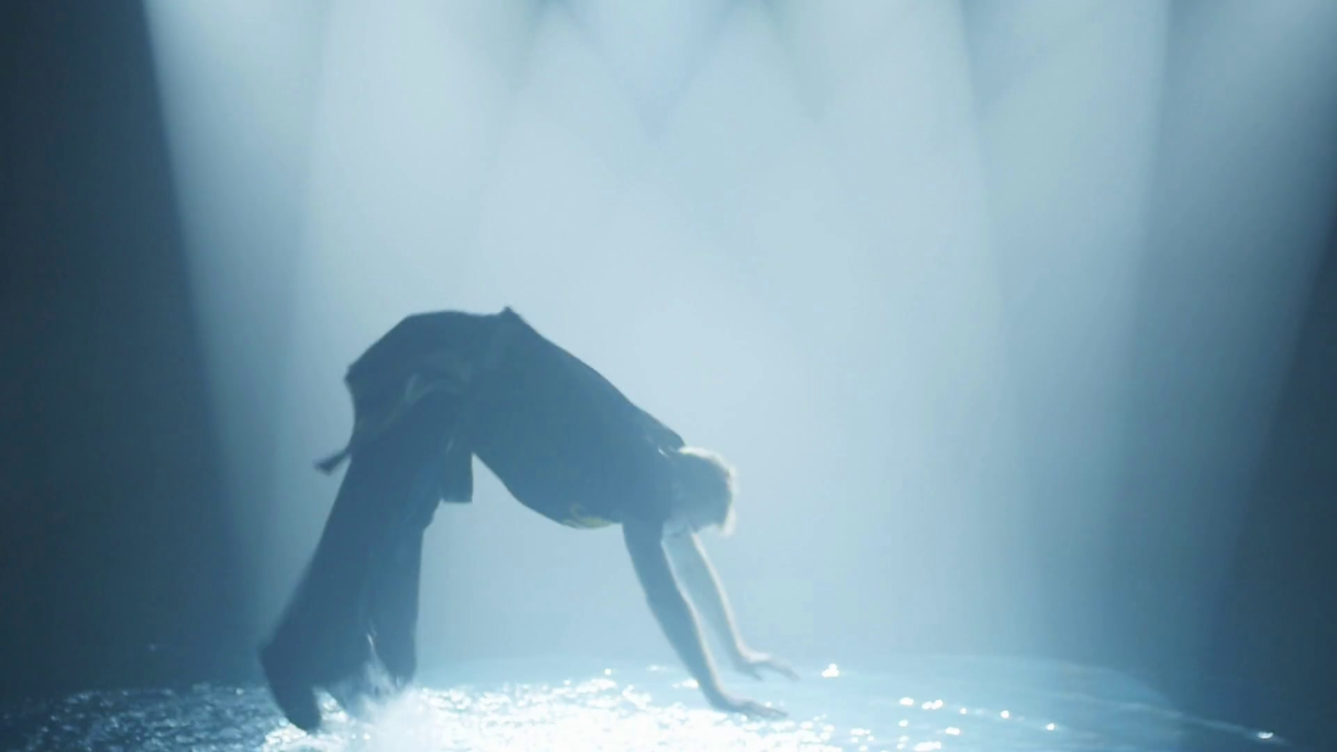 Dancer Does Somersault In Water In Circle Of Stock Footage SBV ...