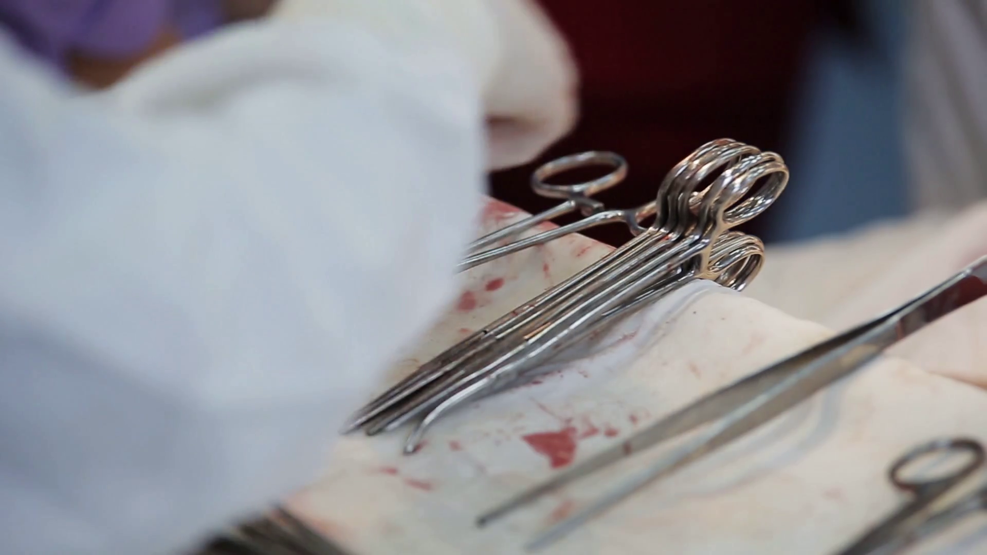 Surgical Instruments Contaminated With Blood Stock Footage SBV ...