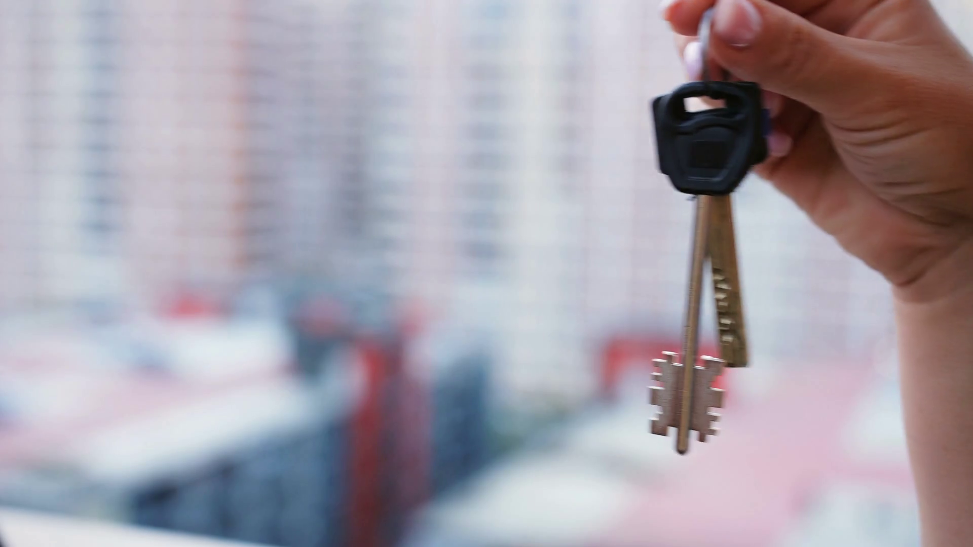 Close-up Keys To New Apartment Are Put In Stock Footage SBV-347159442 ...