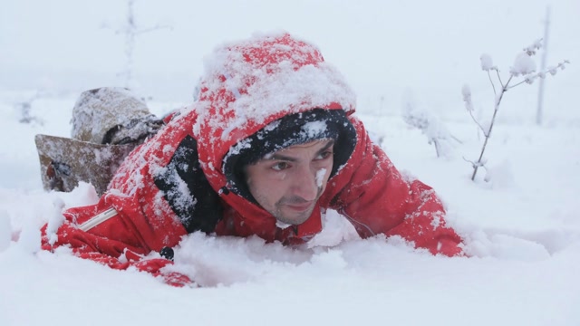 Man Falls In Snow Stock Footage: Royalty-Free Video Clips - Storyblocks