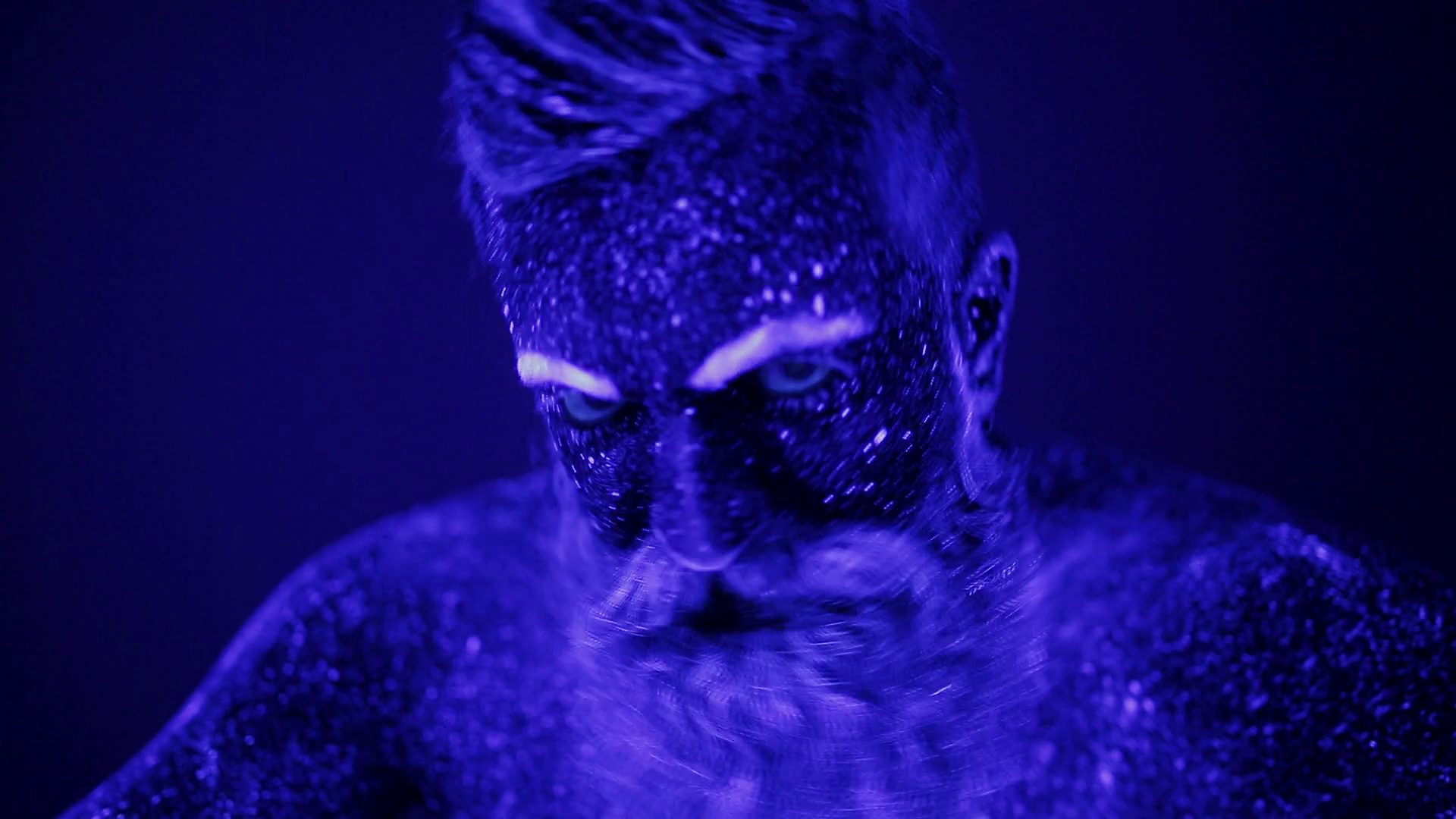An Evil Man With Beard In Ultraviolet Light Stock Footage SBV-320947309 ...
