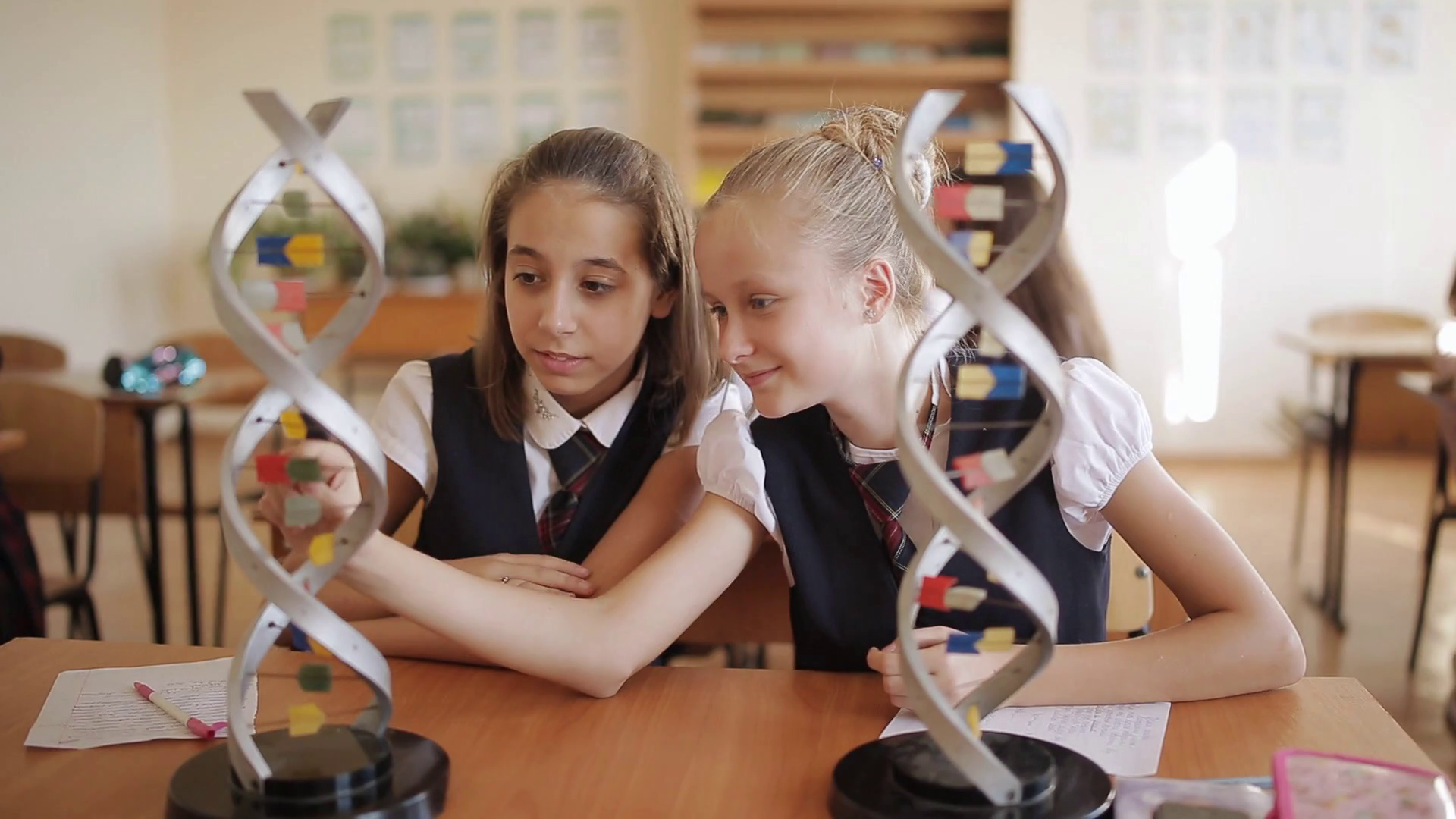 High School Students In School Uniform Study Stock Footage SBV ...