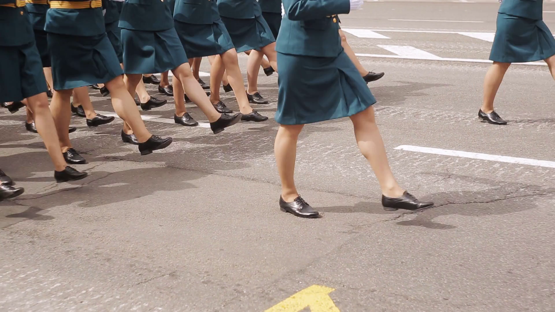 Military Women March In Parade In Green Stock Footage SBV-337986401 ...