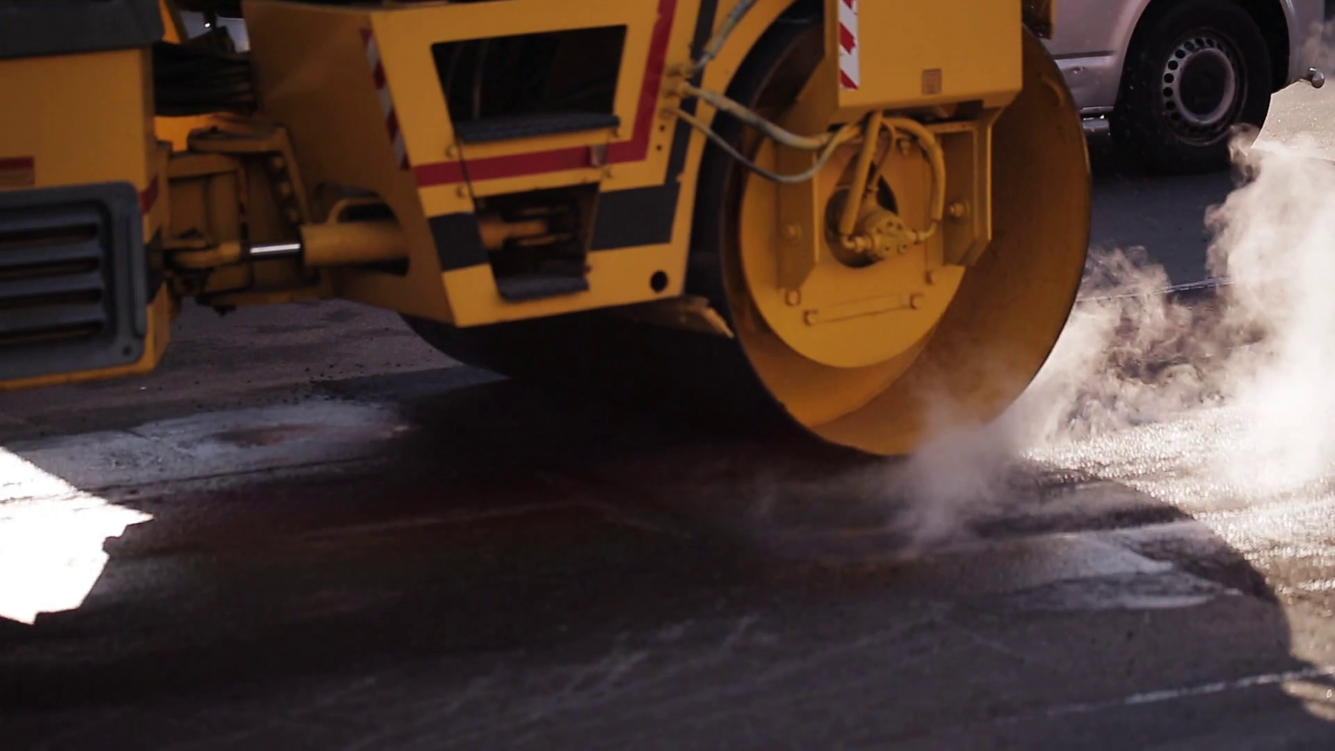 Road Construction Worker Leveling Asphalt Stock Footage SBV-314006853 ...