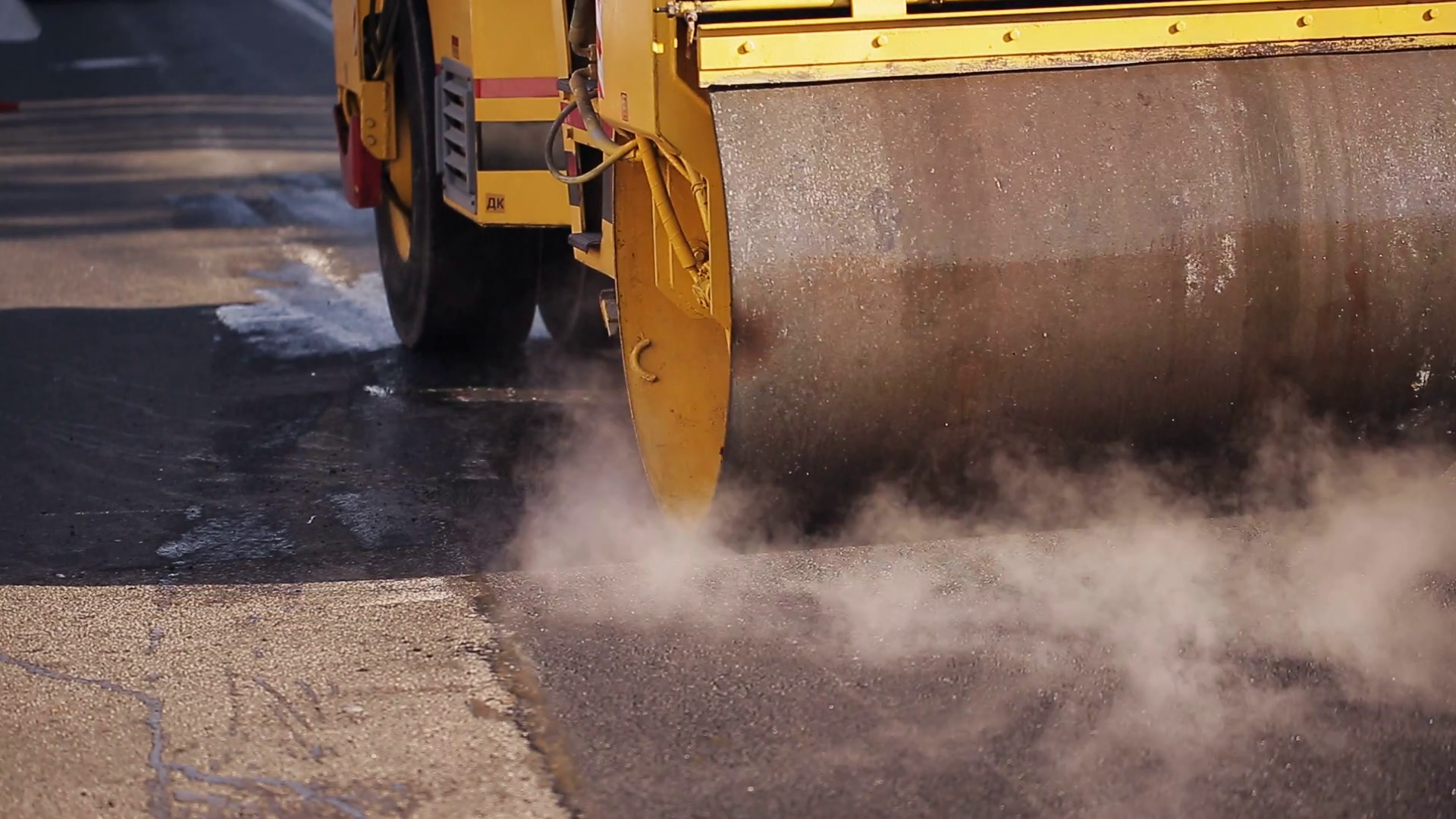 Road Construction Worker Leveling Asphalt Stock Footage SBV-314006818 ...