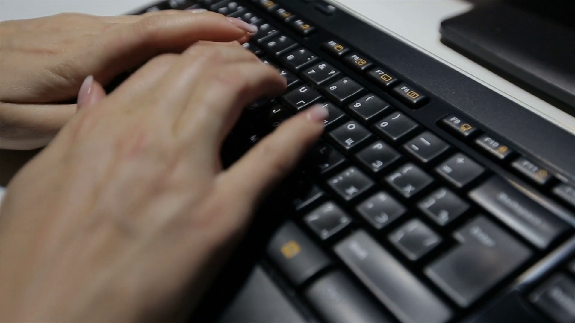 Young Woman Typing On Computer Keyboard Stock Footage SBV-310342786 ...