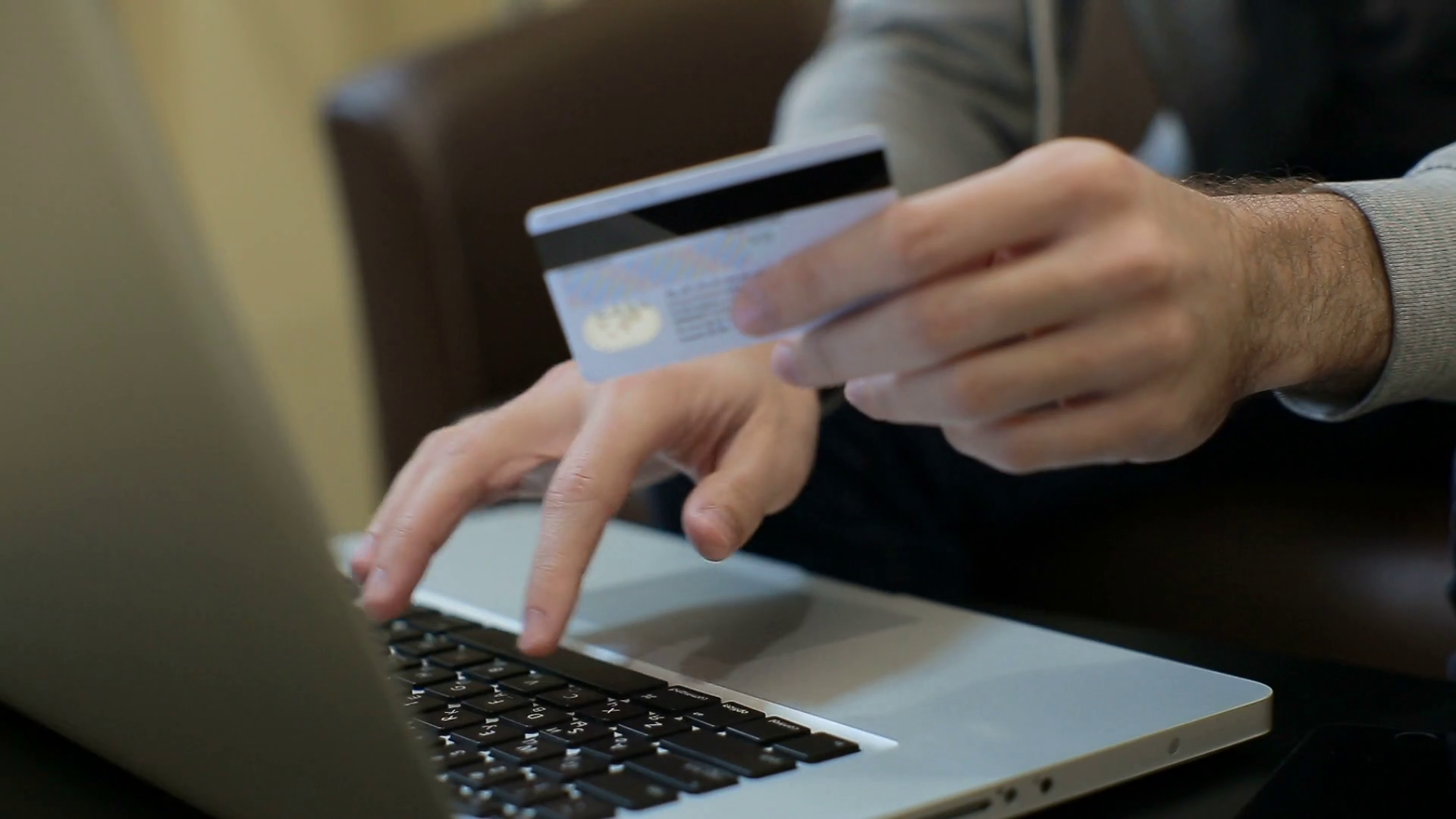 Man Paying Bill Shopping Online Inserting Stock Footage SBV-306214273 ...