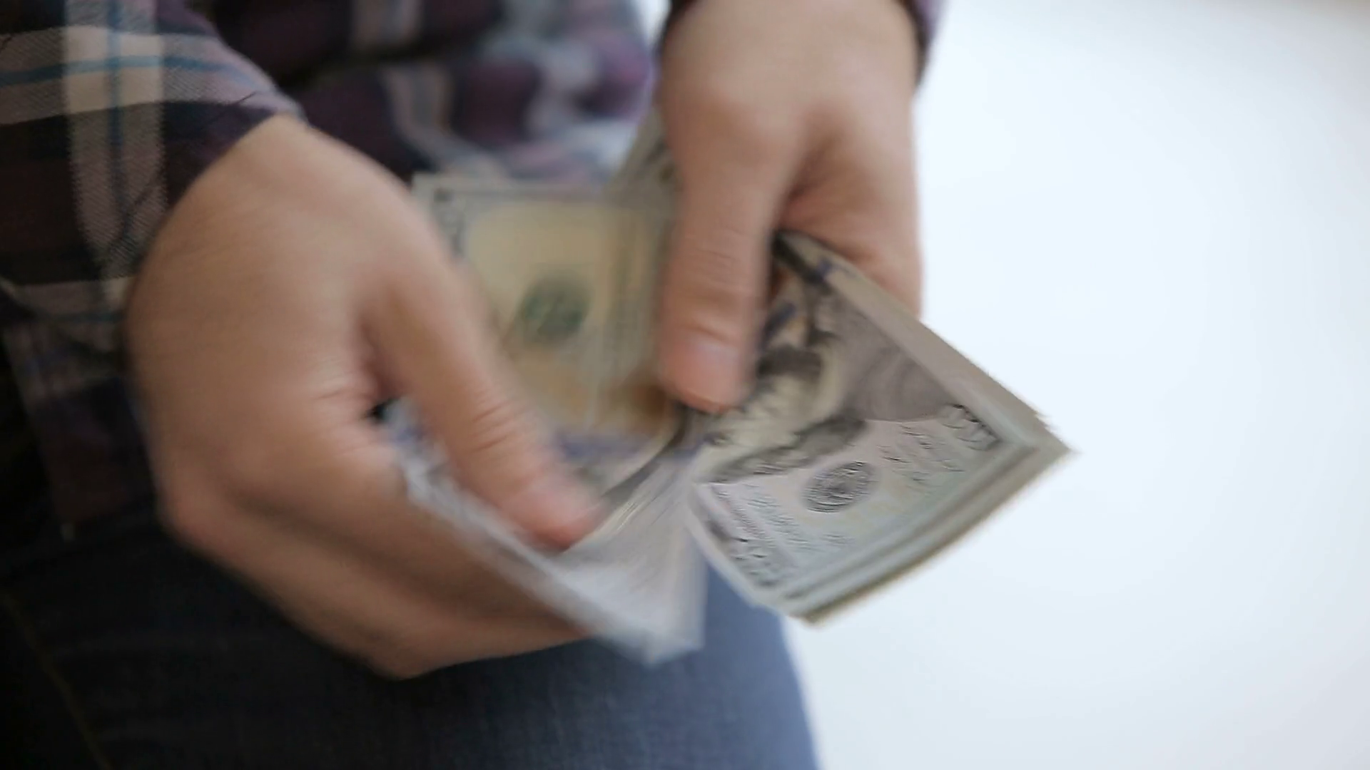 Man's Hands Counting Money Dollar Billsclose Stock Footage SBV ...