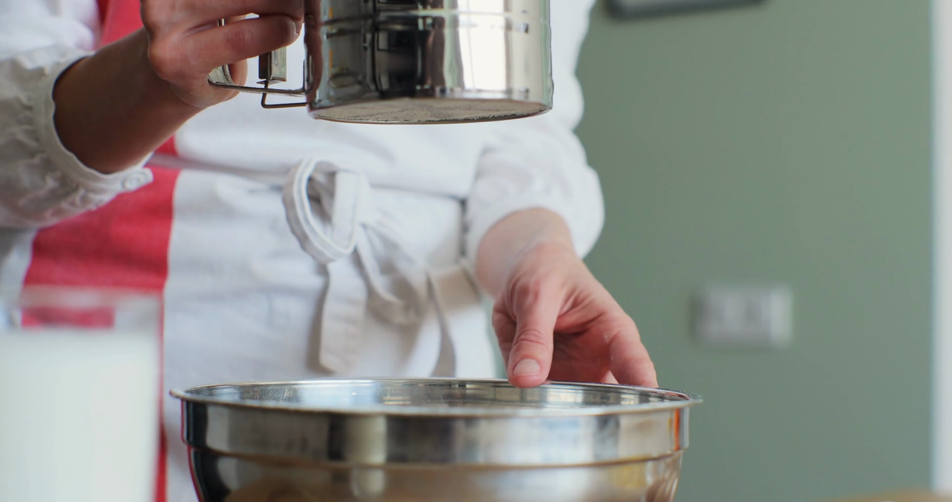 Closeup Shot Of Woman Sifting Flour Through Stock Footage SBV-347573260 ...