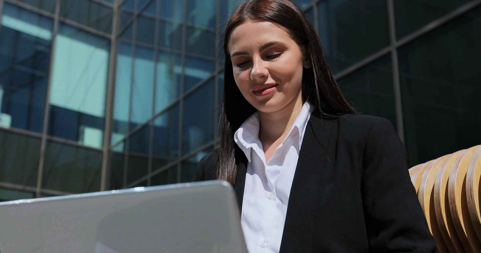 Portrait Of Woman Using Laptop Computer Stock Footage SBV-347666792 ...