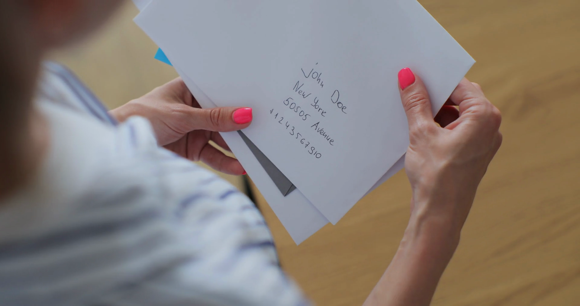 Unrecognizable Woman Checking Mail Holding Stock Footage SBV-347773581 ...