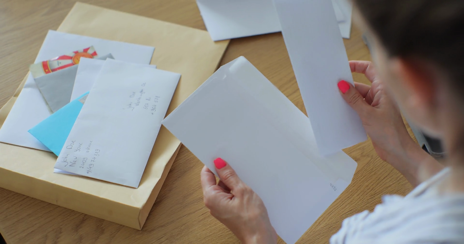 Close Up Female Hands Putting Letter In Stock Footage SBV-347773667 ...