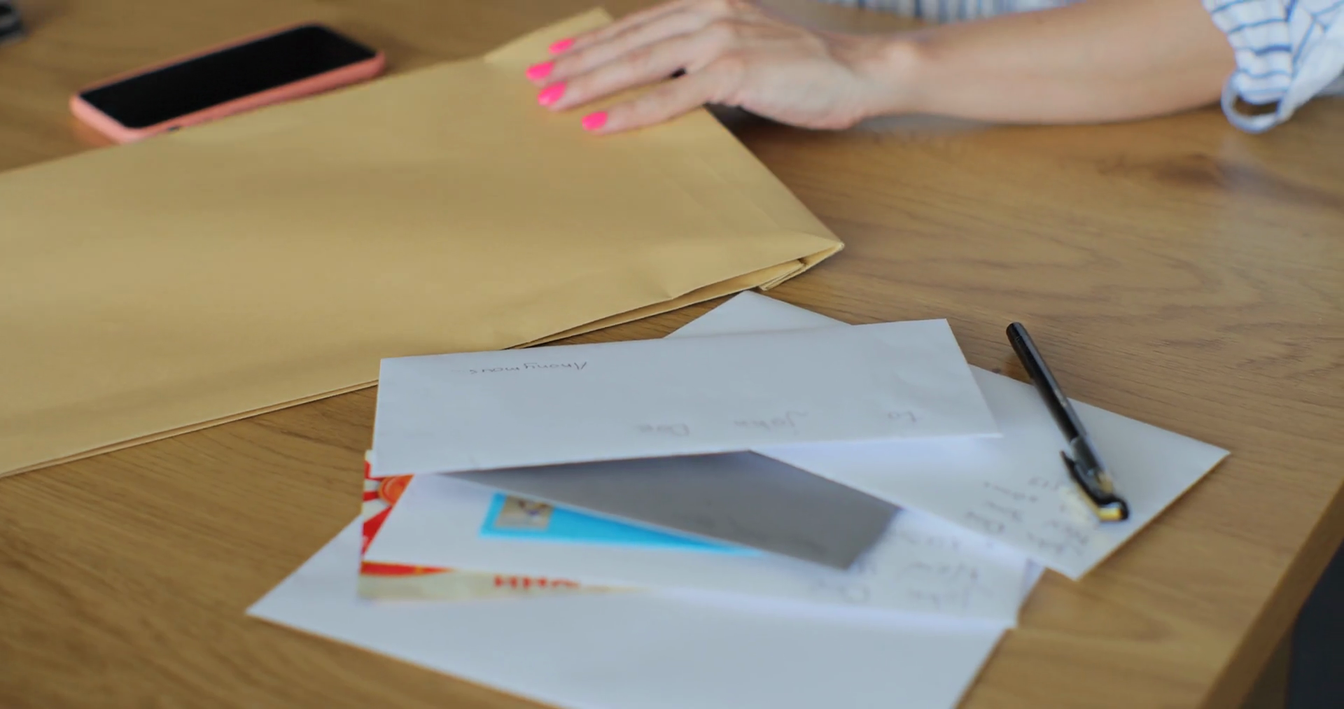 Woman Received Envelope With Documents Keys Stock Footage SBV-347773718 ...