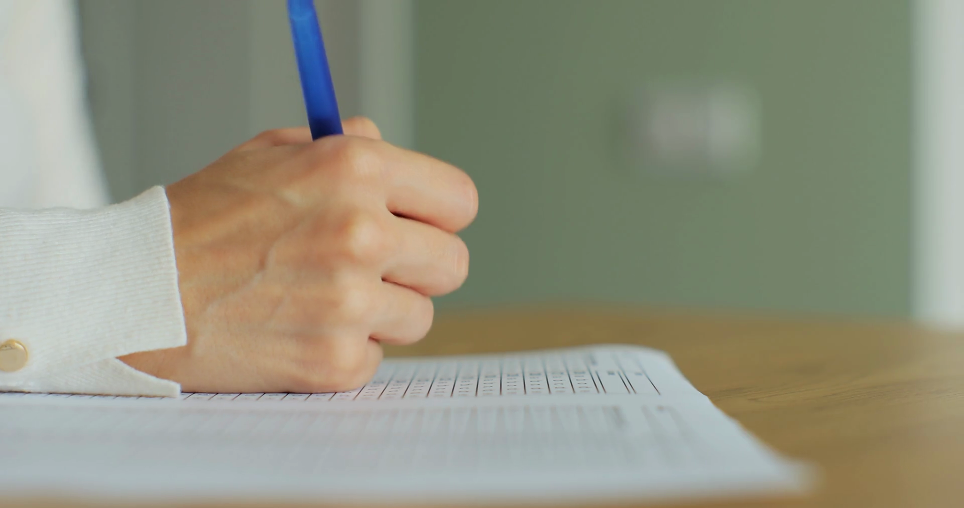 Close-up Of Female Hand Writing English Test Stock Footage SBV ...