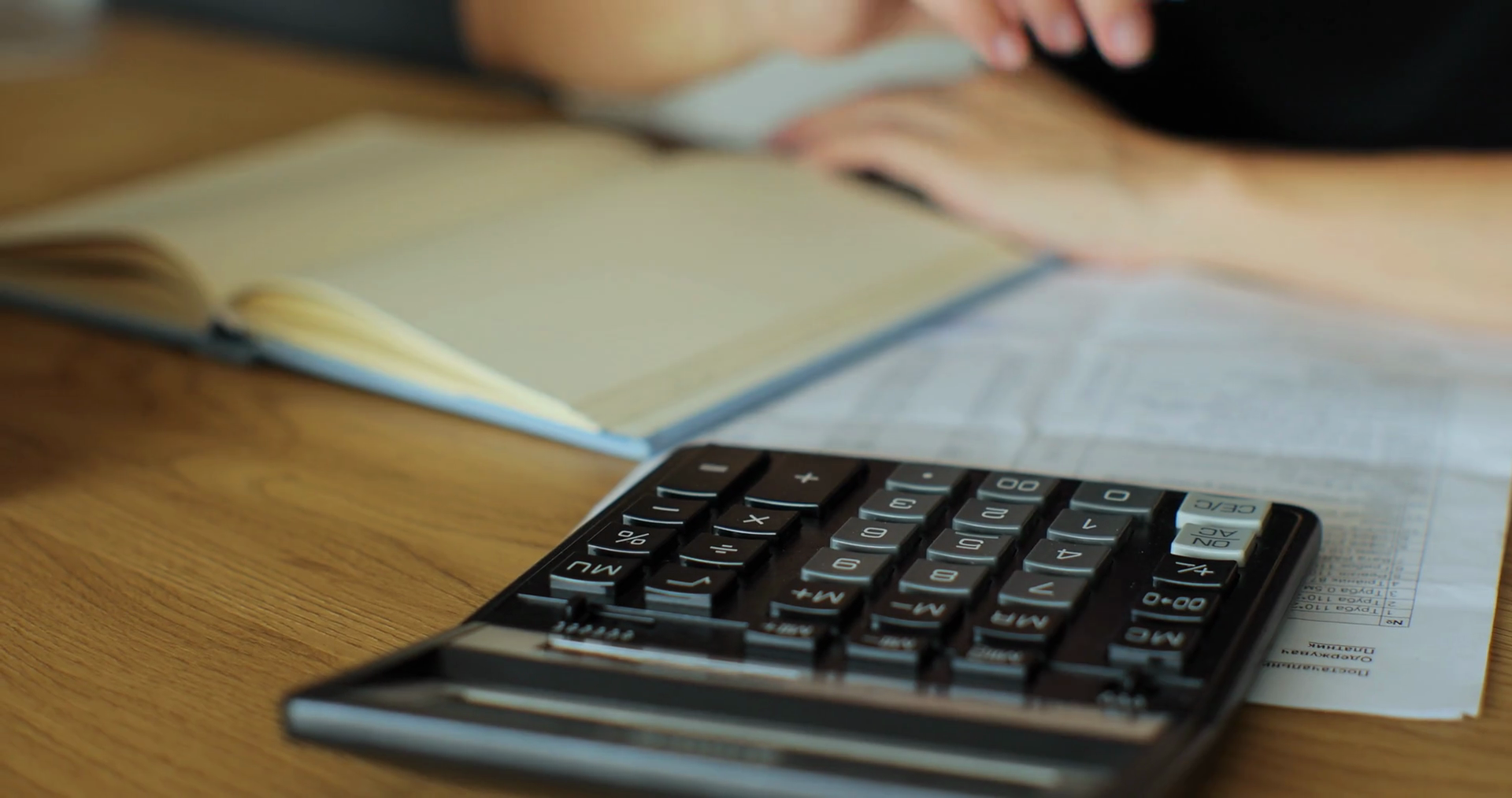 Hands Calculator Accountant Calculating Stock Footage SBV-348460438 ...