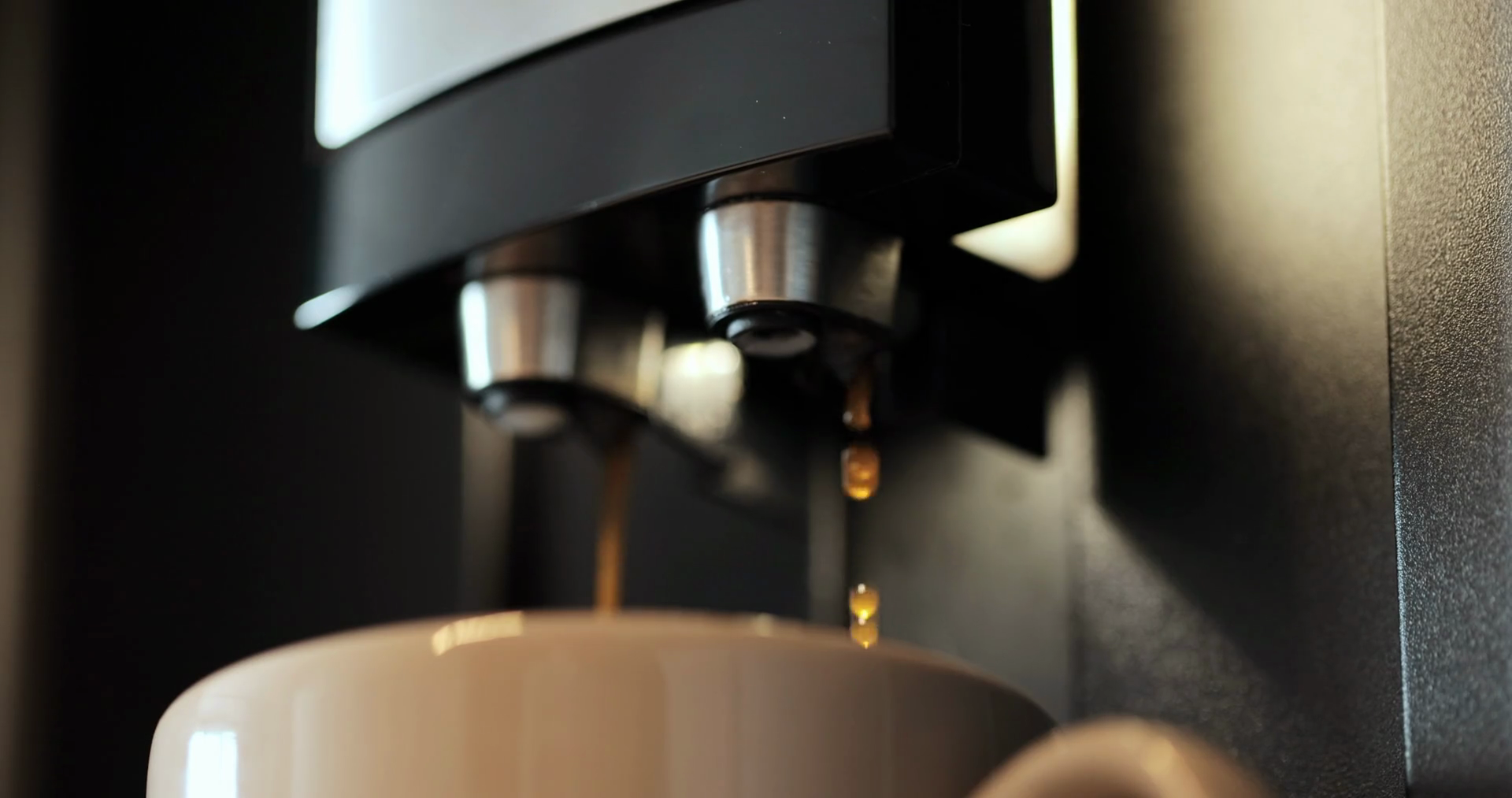 Pouring Coffee Stream From Automatic Stock Footage SBV-348563587 ...