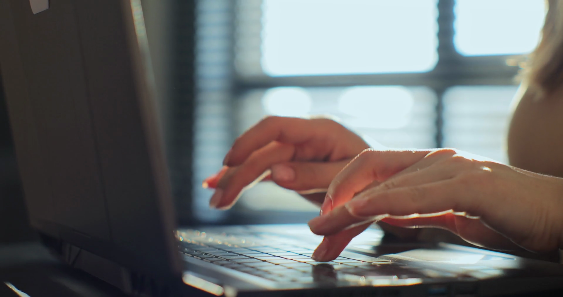 Woman Fingers Tapping Texting On Computer Stock Footage SBV-348611967 ...