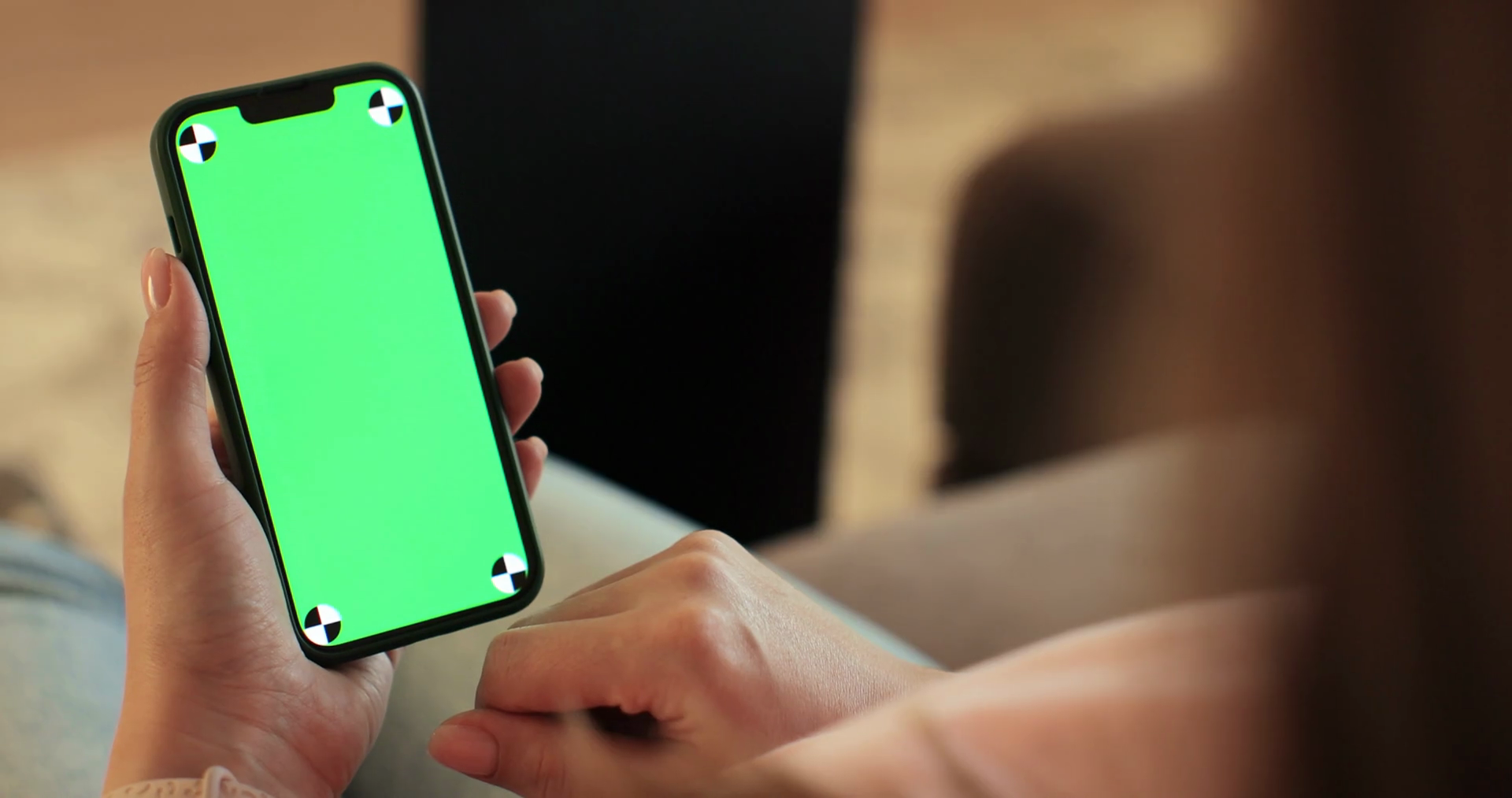 Woman Using Smartphone With Green Screen Stock Footage SBV-348612390 ...