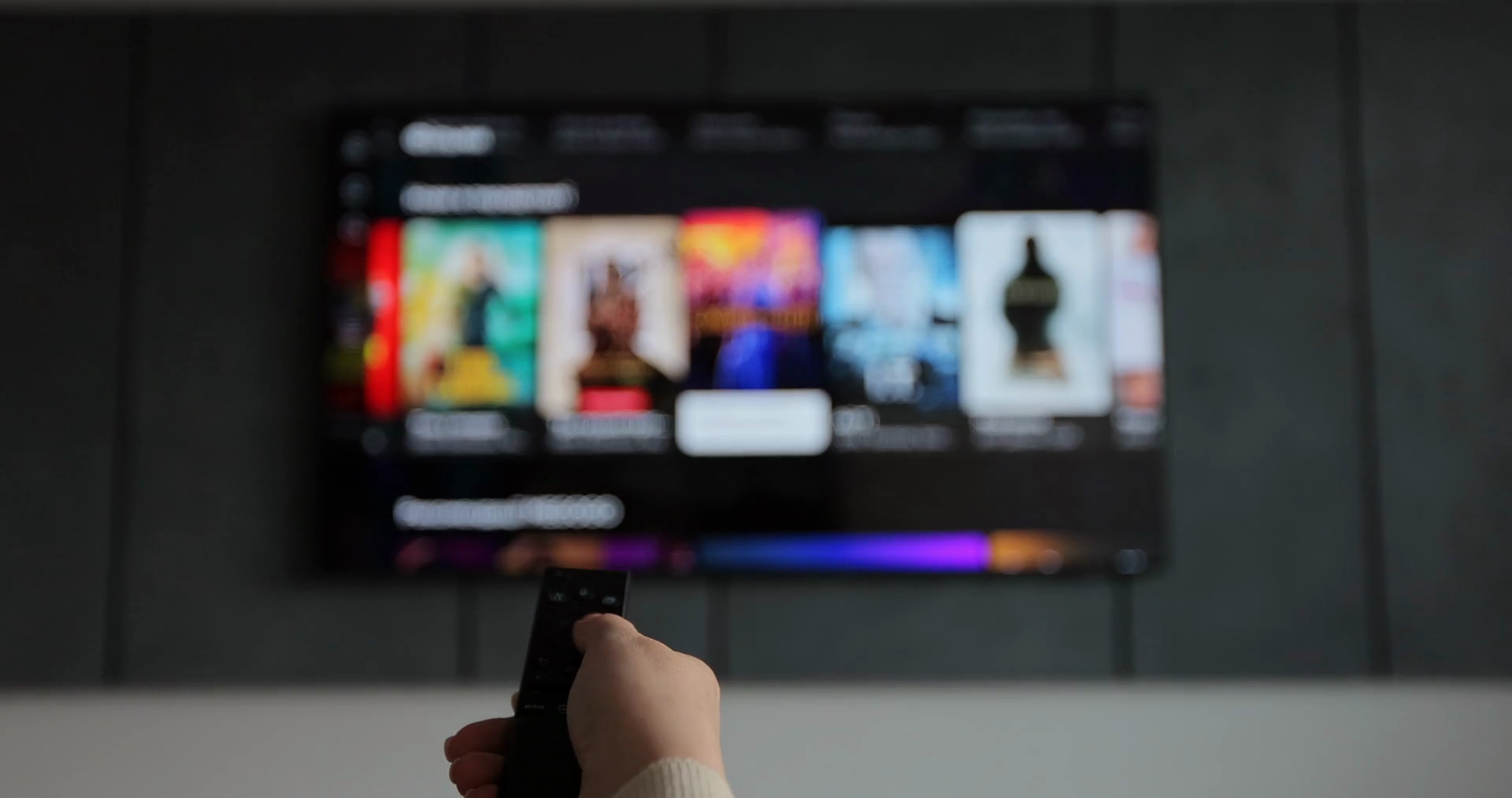 Woman Hand Operating Remote Control Smart Tv Stock Footage SBV ...
