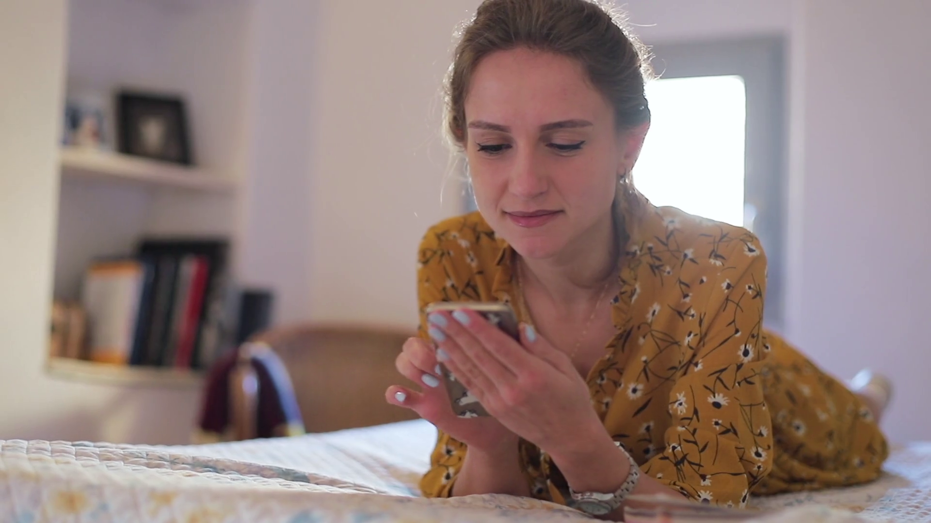 Beautiful Woman Using App On Smartphone On Stock Footage SBV-329650850 ...