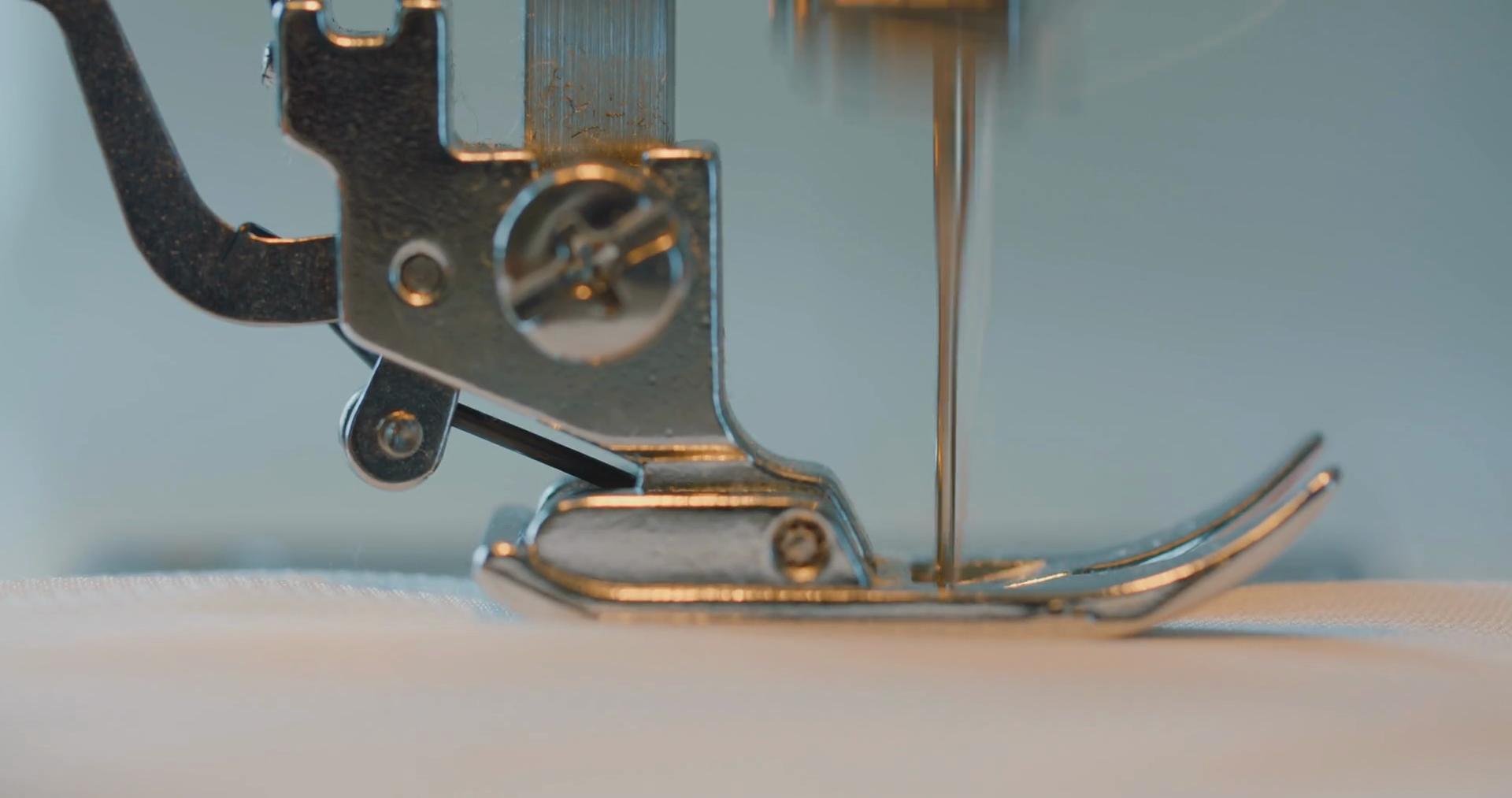 Close-up Of Sewing Machine Foot Sew Seam Stock Footage SBV-338435665 ...