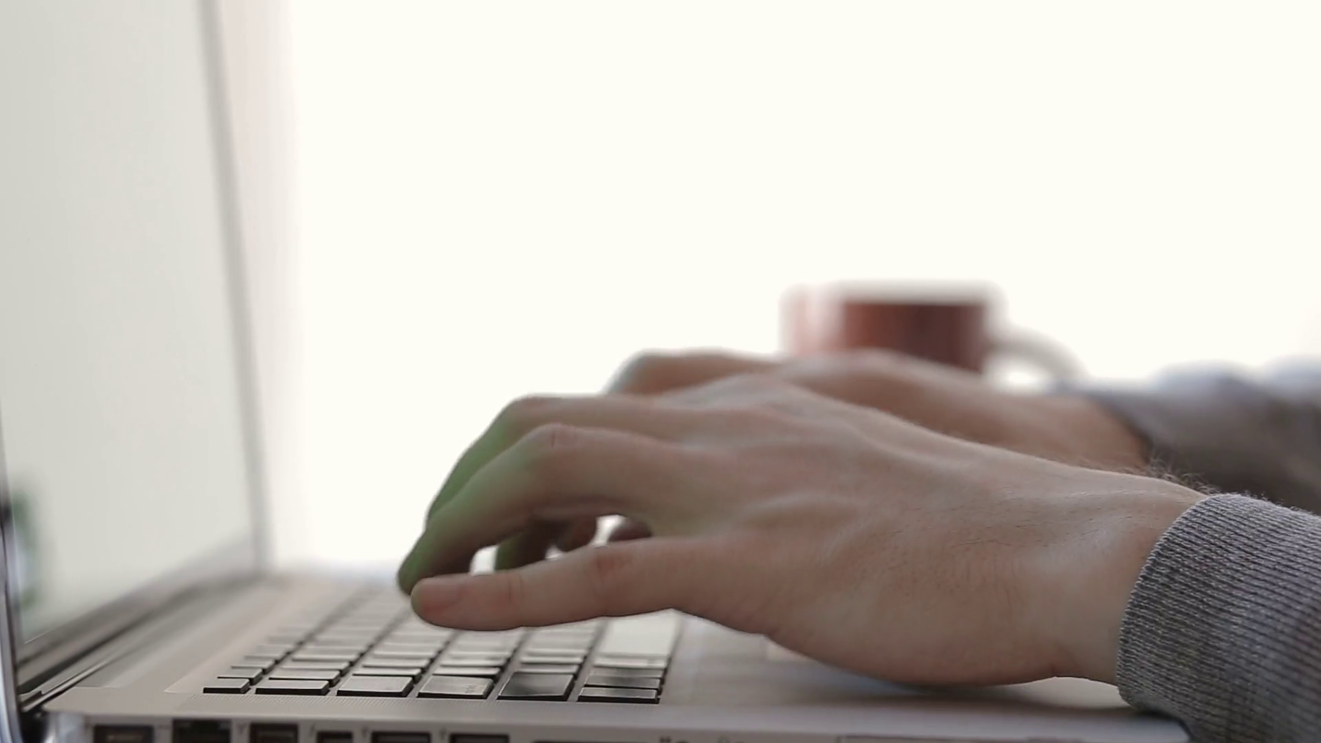 Laptop Keyboard Typing Hands Touch Typing On Stock Footage SBV ...