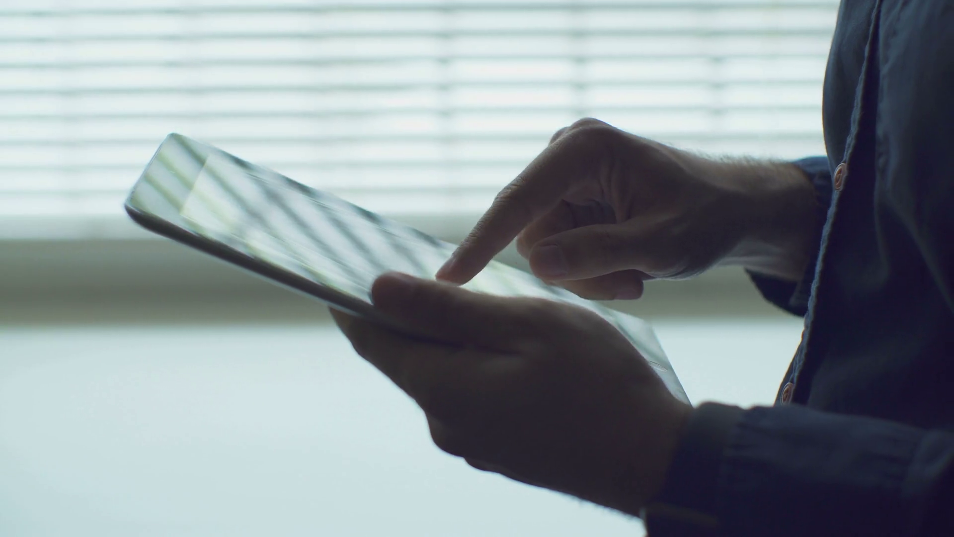 Man Hand Touching Tablet Computer Surface Stock Footage SBV-316930889 ...