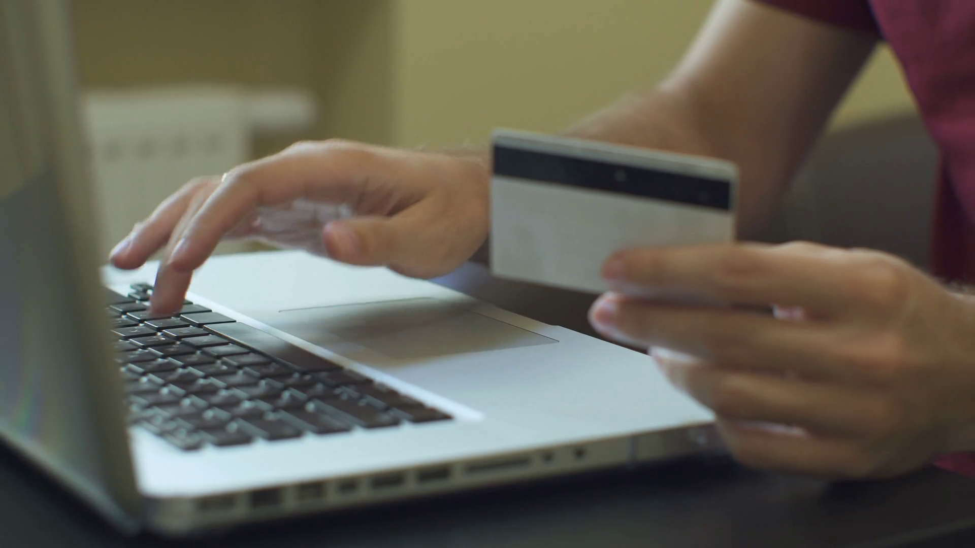 Man Paying Bill Shopping Online Inserting Stock Footage SBV-316930125 ...