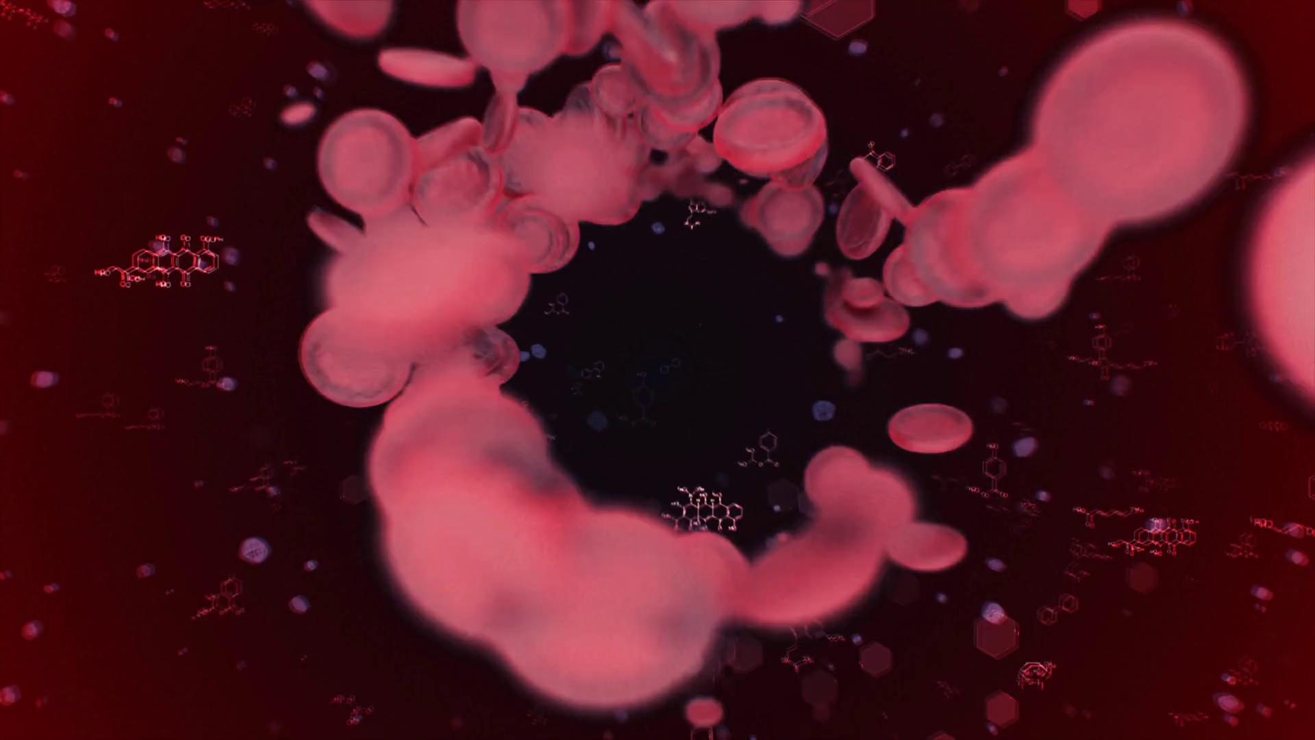 Red Blood Cells Moving in the Blood Stream, in an Artery. 3D Animation ...