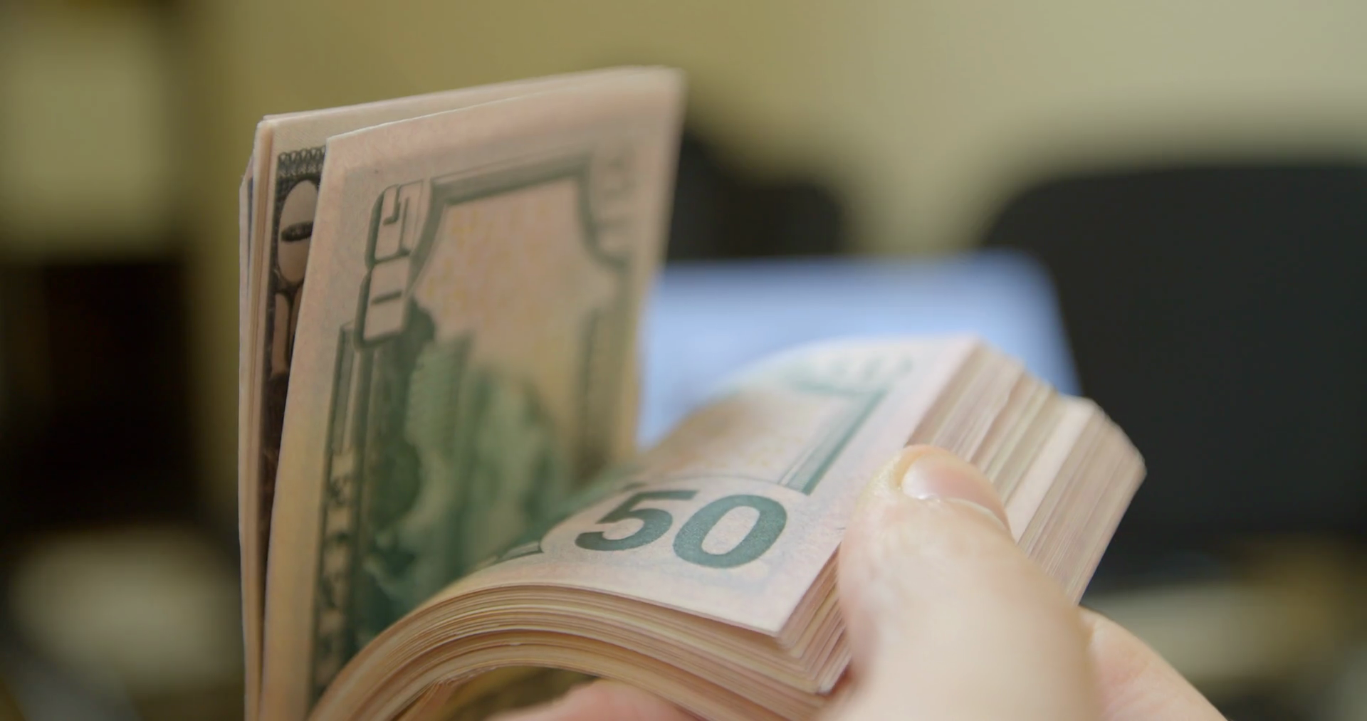 View Of Man Counting American 50 Bills Man Stock Footage SBV-338238504 ...
