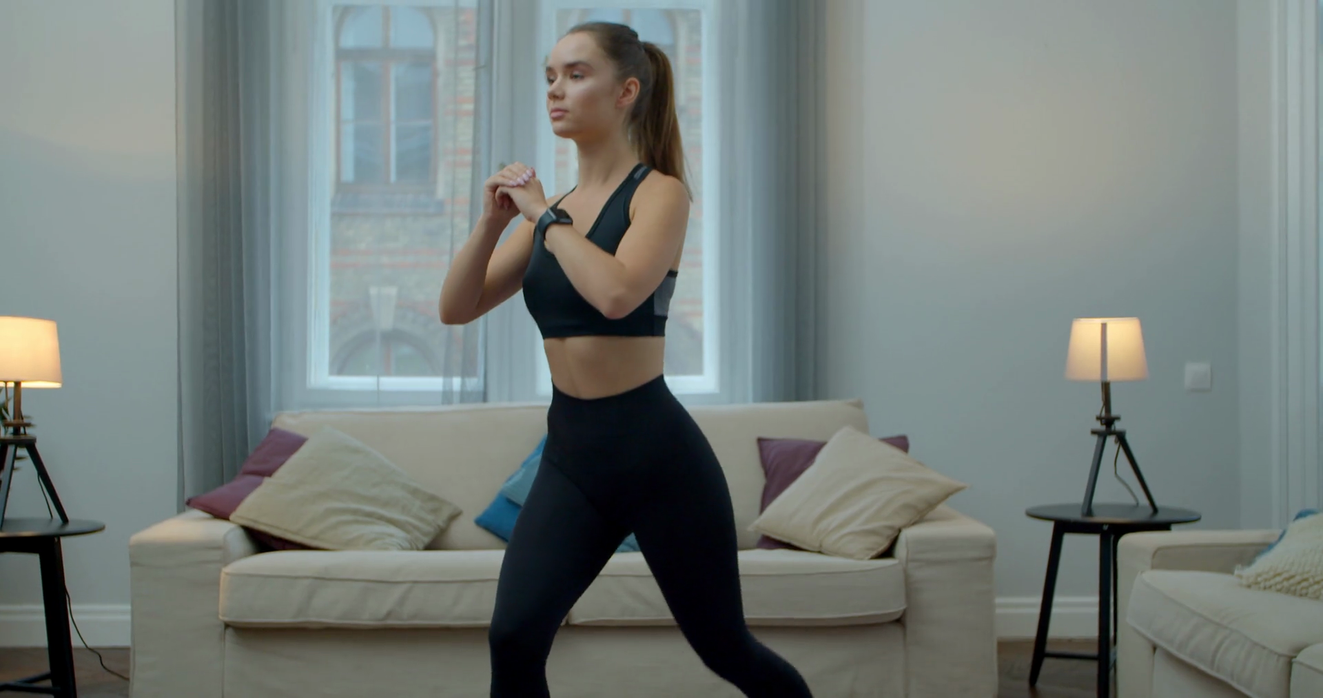 Woman In Activewear Doing Fitness Exercises Stock Footage SBV-338772376 ...