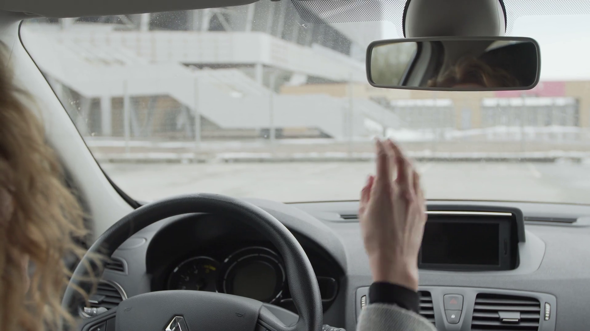 Woman Looking At Camera Through Rear View Stock Footage SBV-321805586 ...