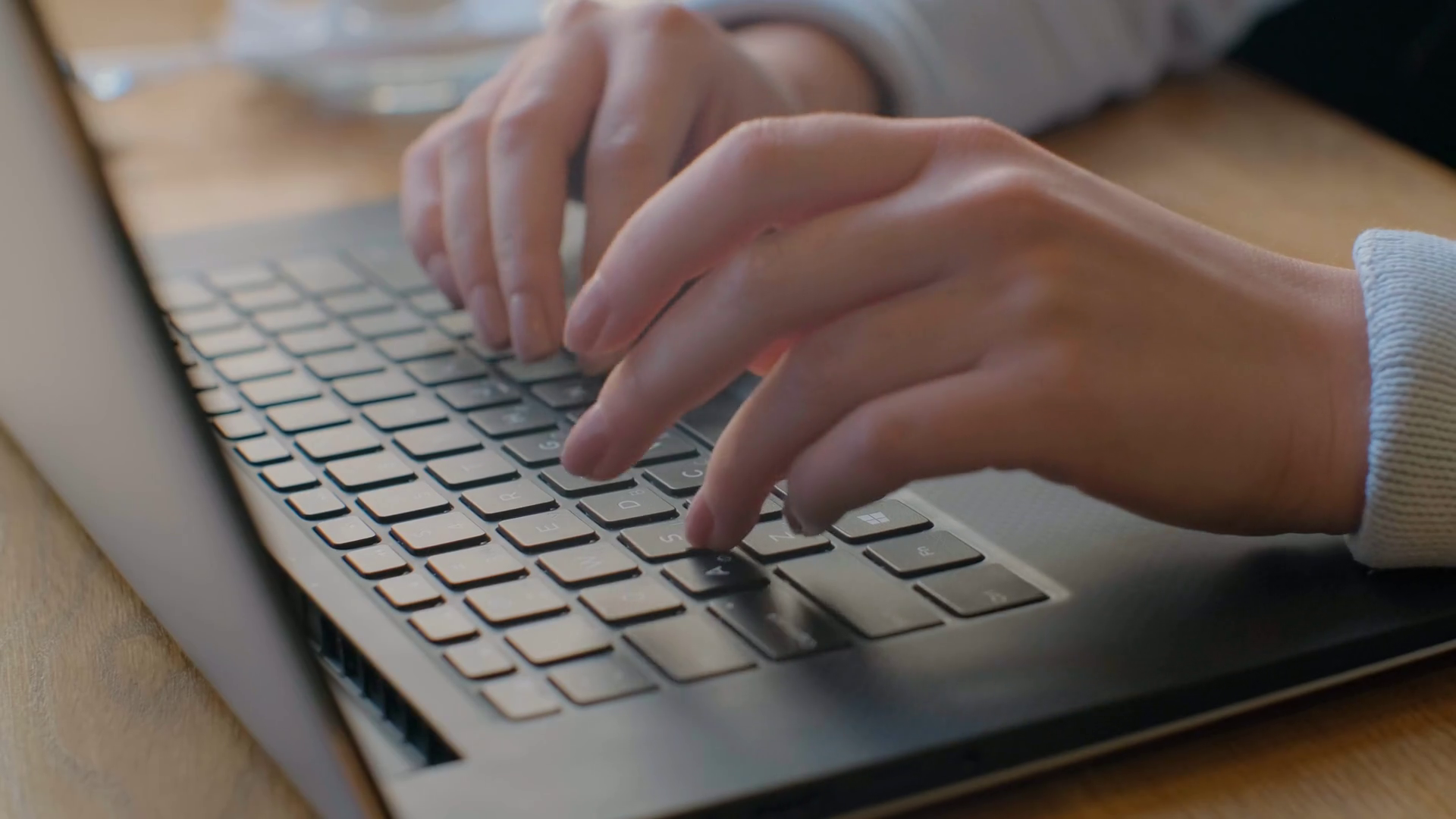 Woman Typing On Laptop Keyboard In Office Stock Footage SBV 334813753