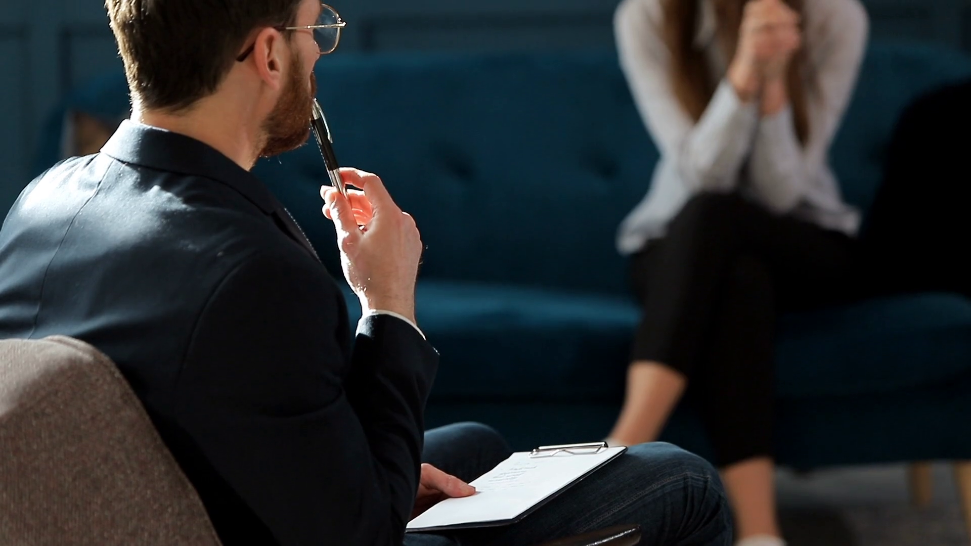 Woman Consulting Psychologist In Cozy Office Stock Footage SBV ...