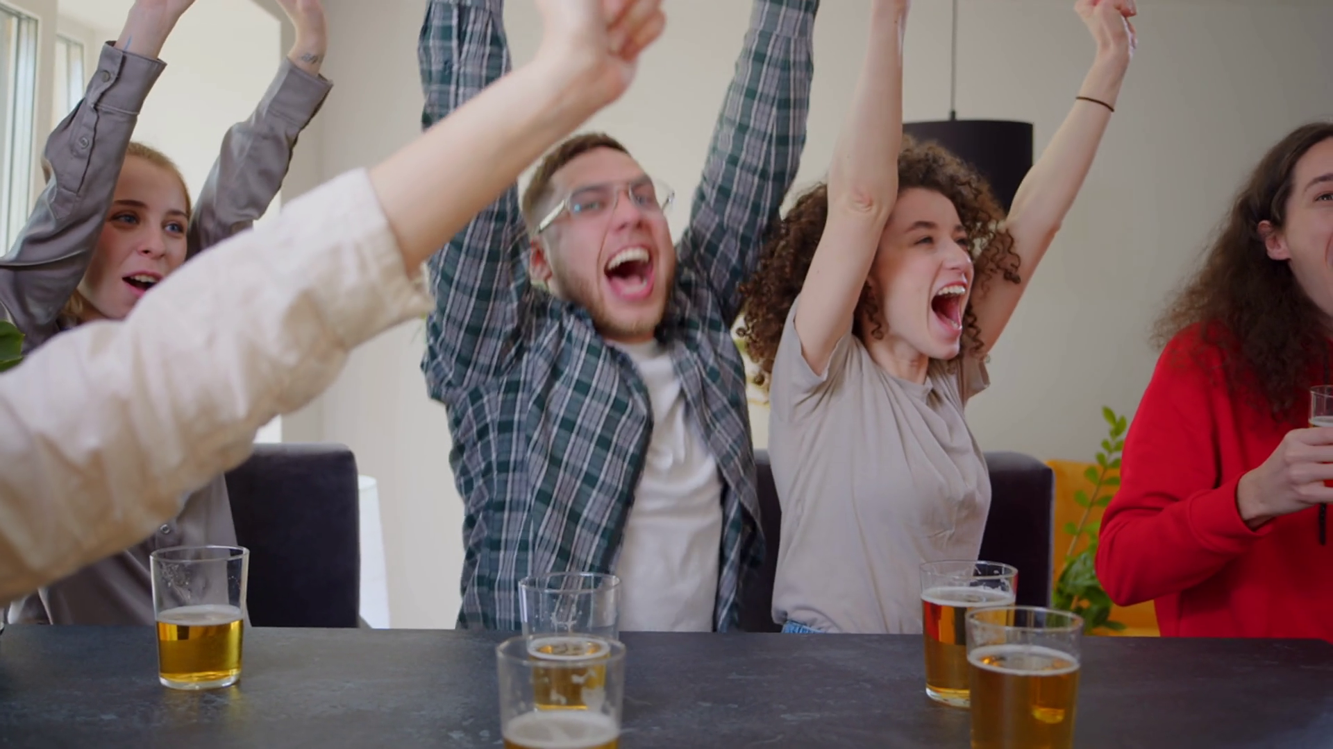 Cheerful Happy Caucasian Guys Cheering Stock Footage SBV-351752810 ...