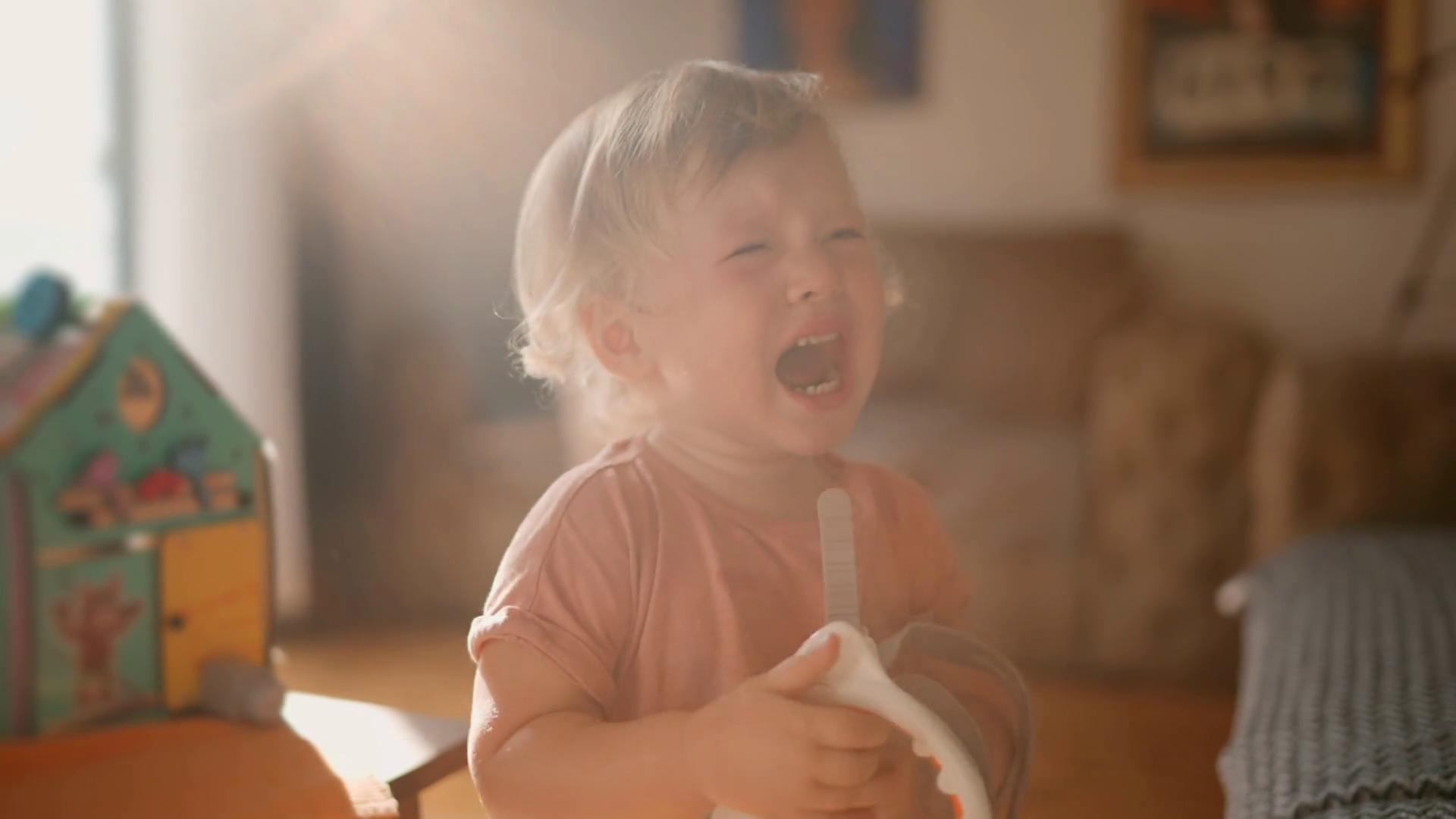 Tired Sweet Kid Weeping Crying At Home Upset Stock Footage SBV ...