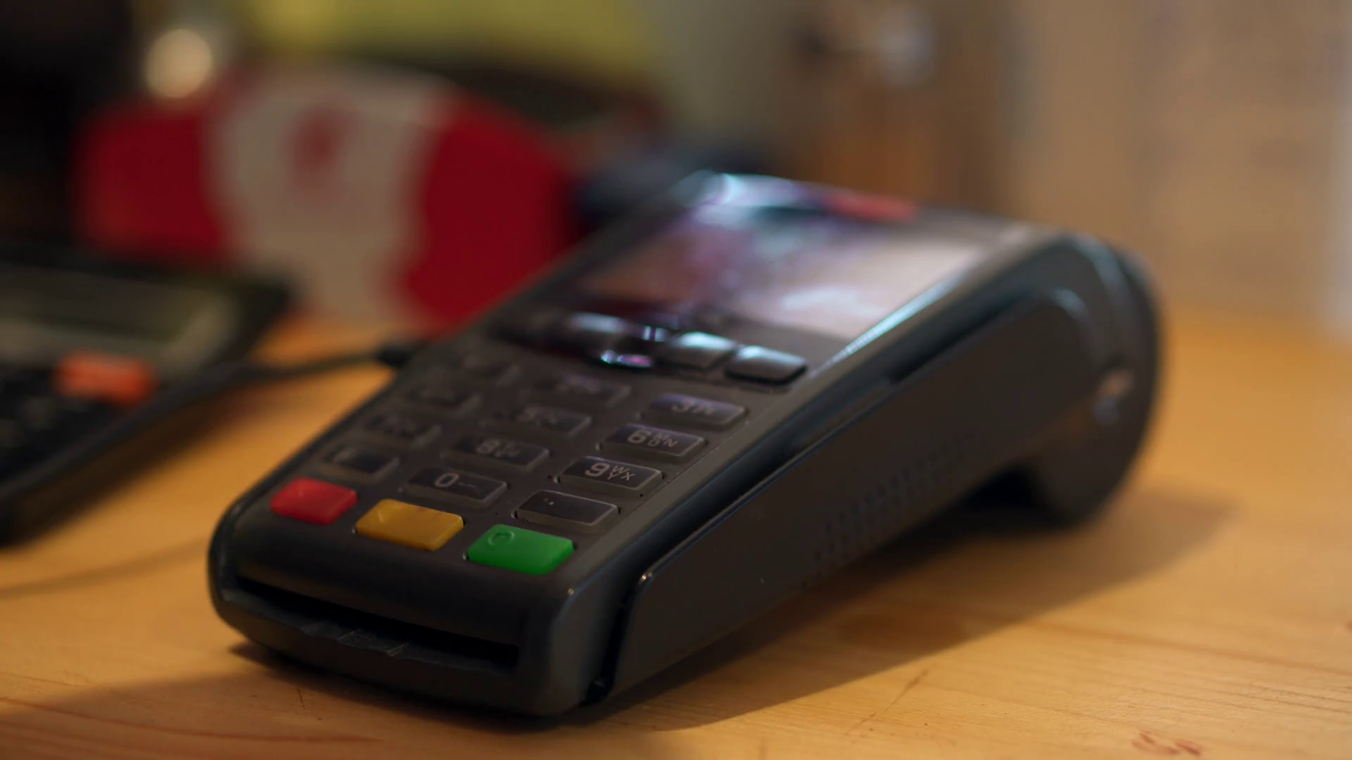 Credit Card Swipe Through Terminal Machine Stock Footage SBV-308057779 ...