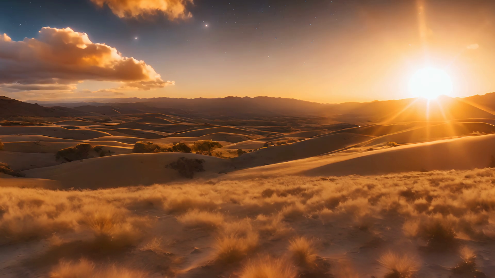 Digital Animation Field Landscape At Golden Stock Footage SBV-348665921 ...