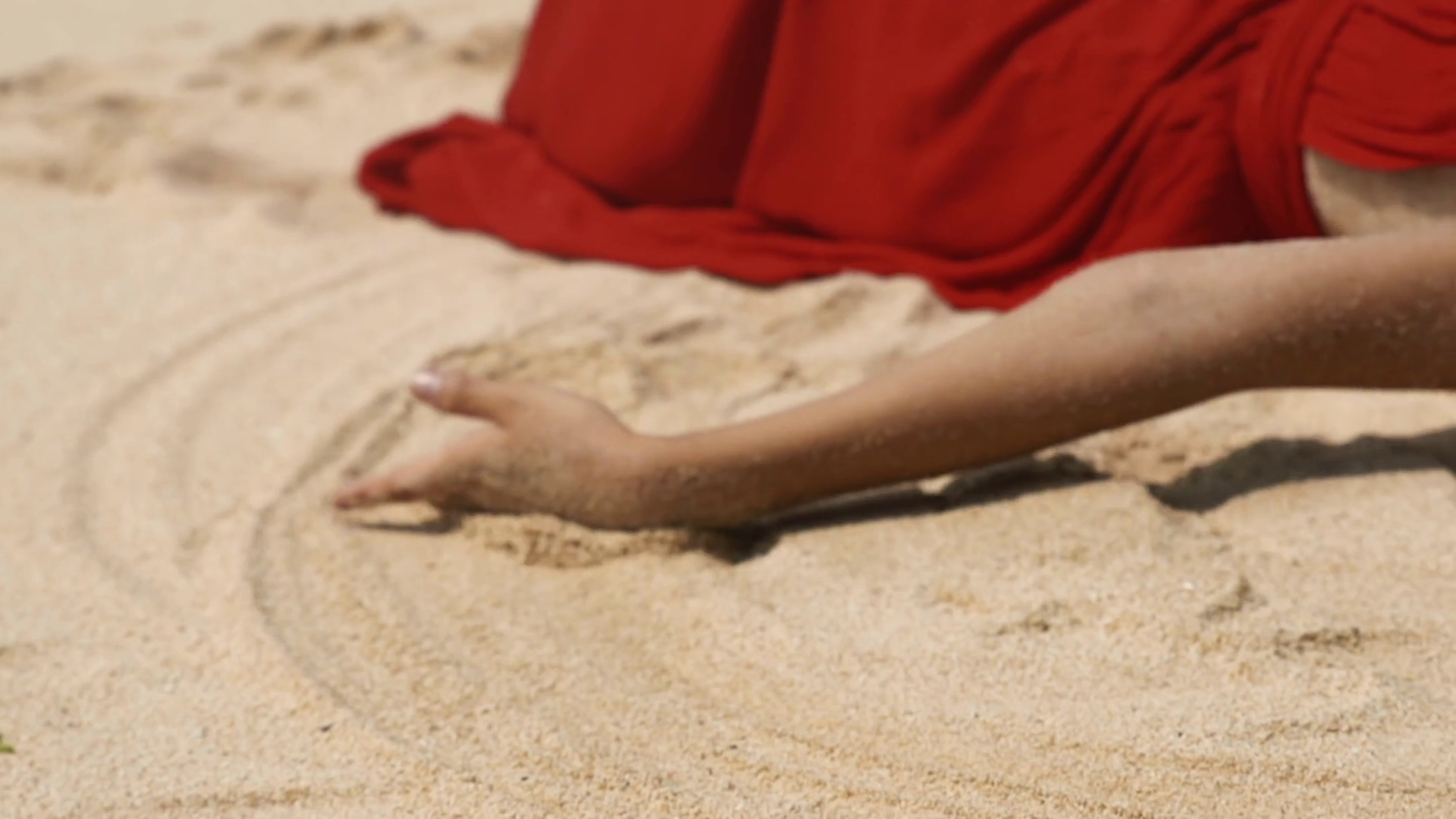 Girl Doing Yoga At Beach Touching Sand With Stock Footage SBV-338410769 ...