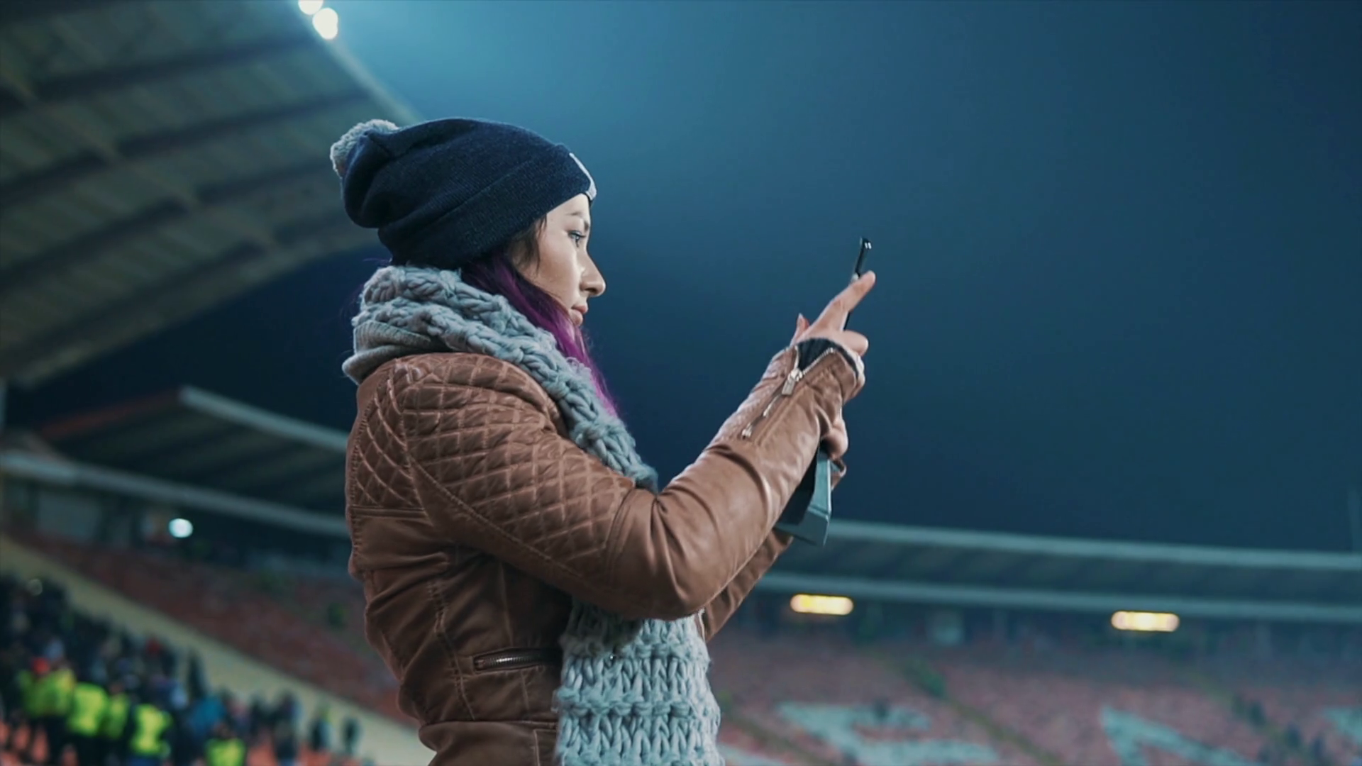 Girl Fan Taking Picture Of Football Match Stock Footage SBV-338411792 ...