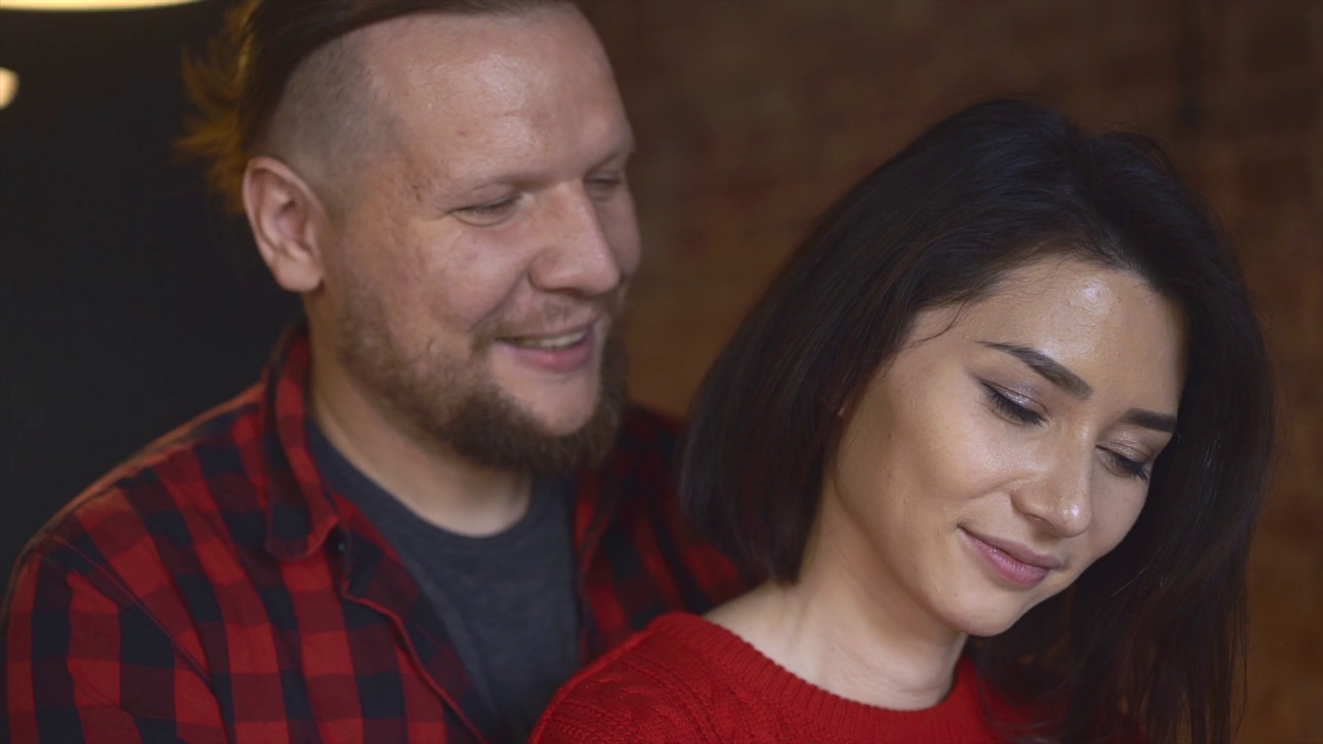 Happy Couple Of Hipsters In Sweaters Kissing Stock Footage SBV ...