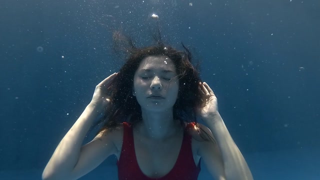 Beautiful Girl Underwater Stock Footage: Royalty-Free Video Clips ...