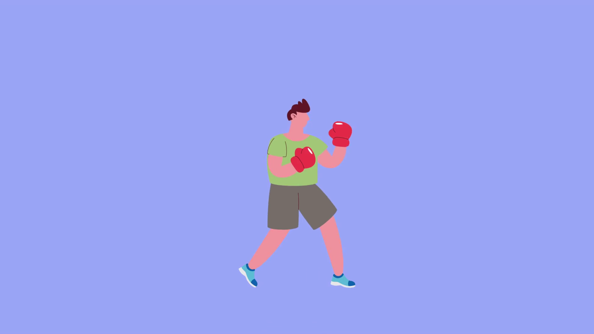 Male Athlete Practicing Boxing Animation Stock Motion Graphics SBV ...