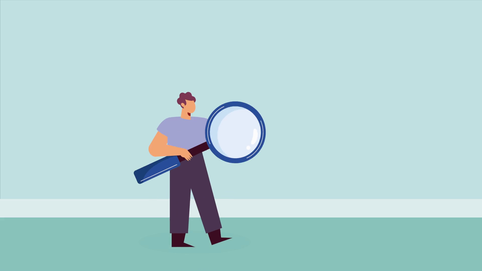 Male Worker With Magnifying Glass Animation Stock Motion Graphics SBV ...