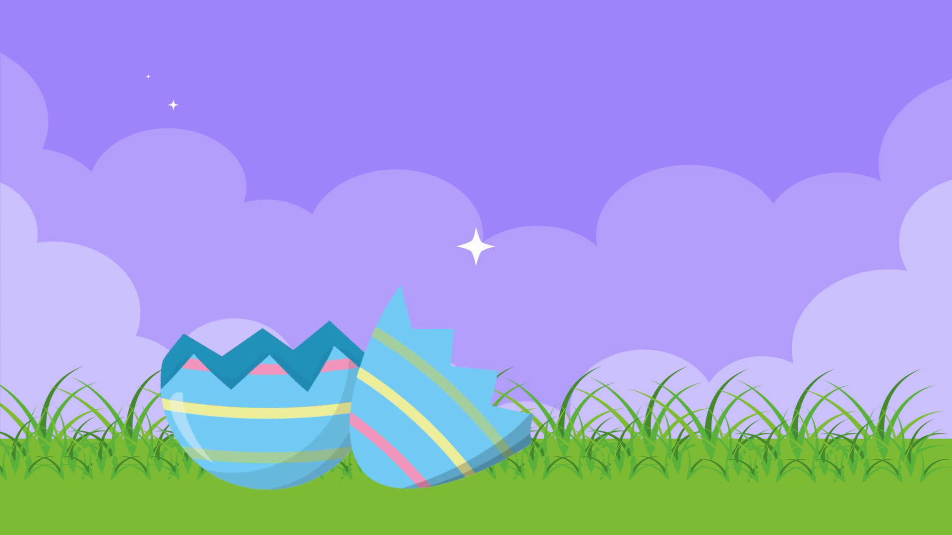 happy easter animated card with egg painted and rabbit in the camp,4k ...